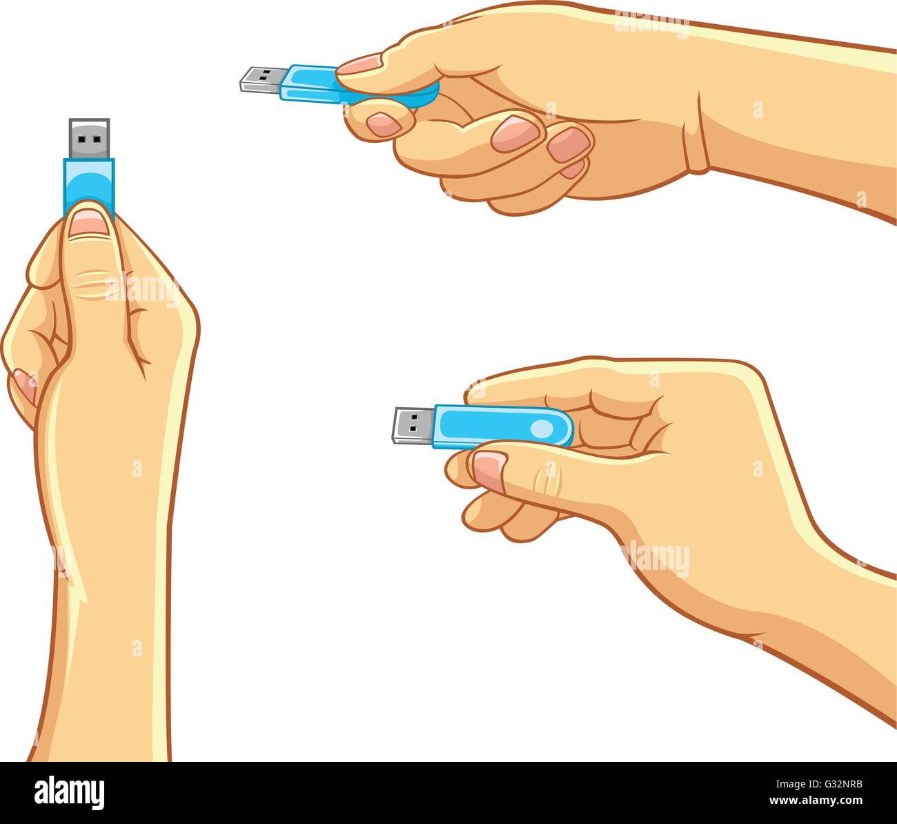 Computer - Hand Holding a USB Flash Drive Stock Vector Image & Art - Alamy