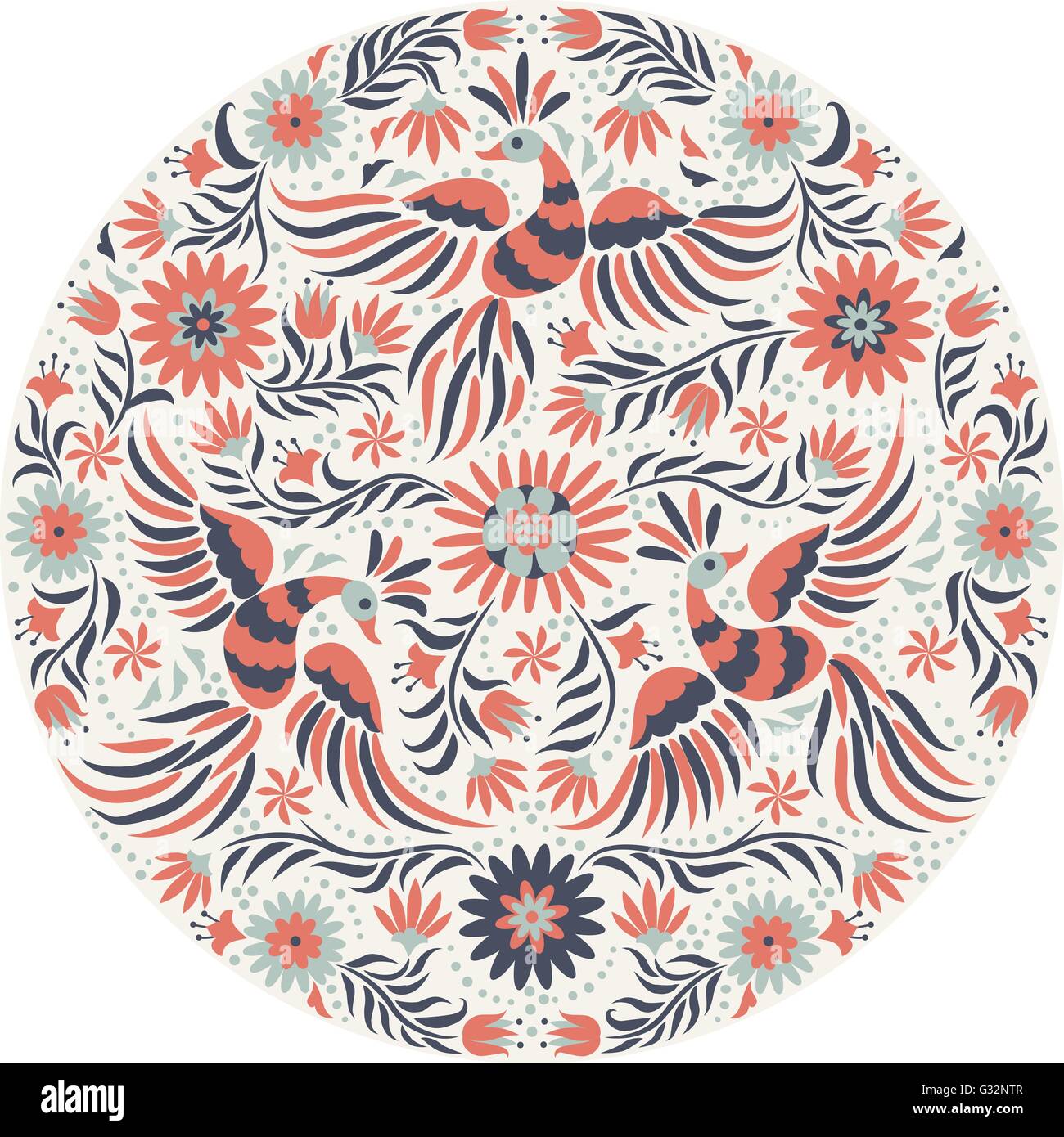 vector Mexican embroidery round pattern Stock Vector Image & Art - Alamy
