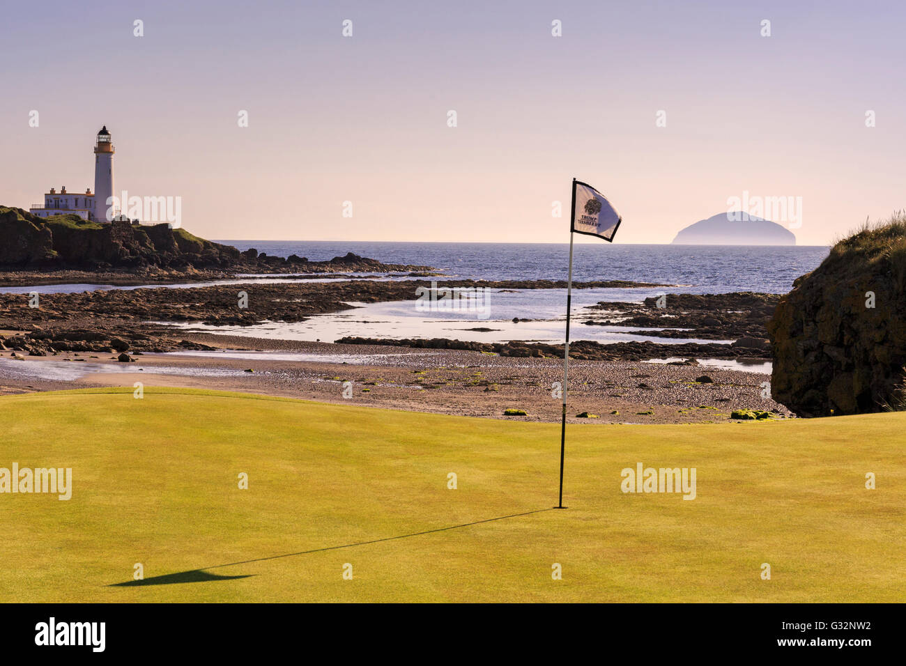 Tenth green overlooking the Firth of Clyde showing the iconic ...
