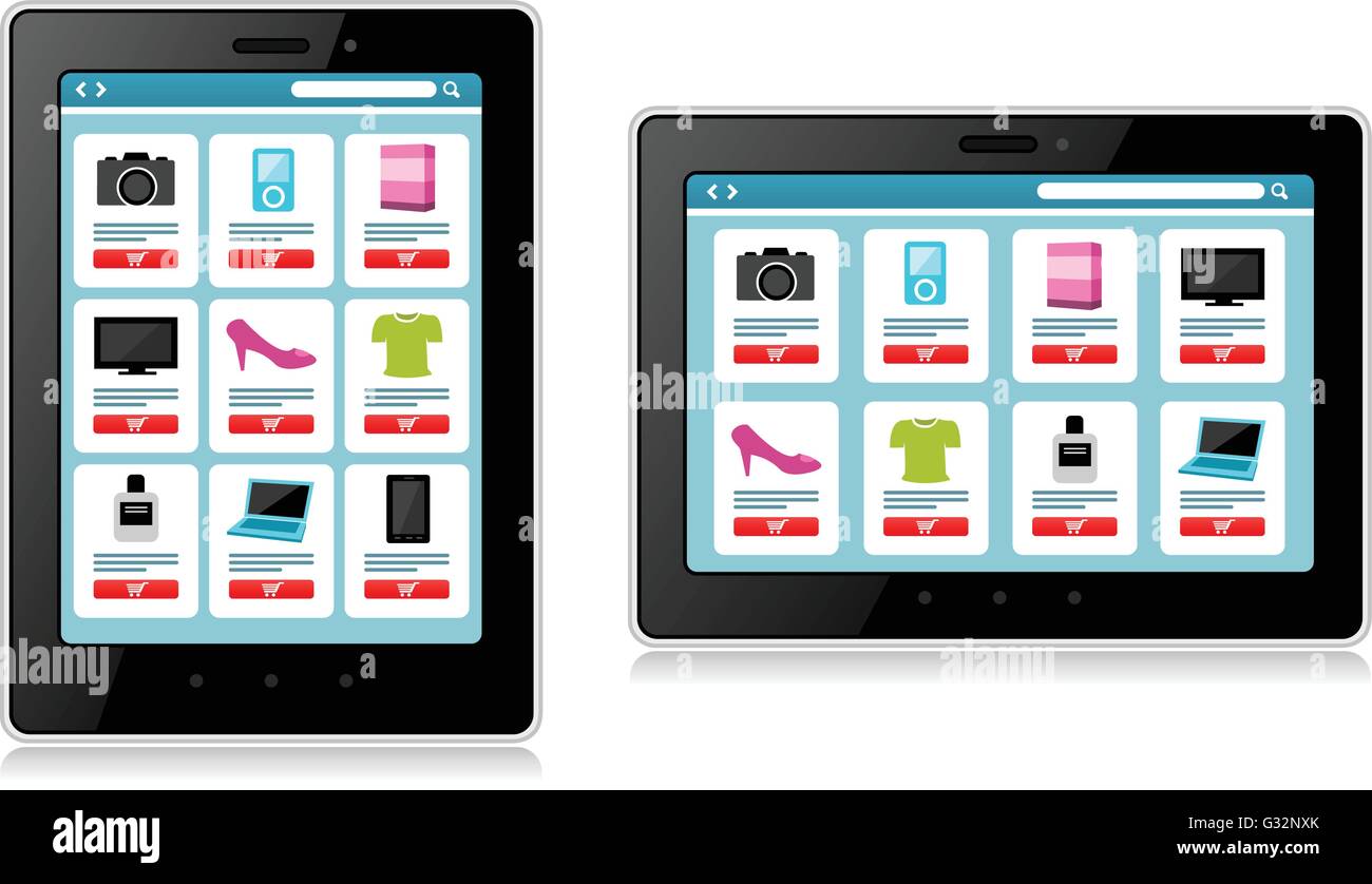 Tablet, Mobile Device, Online Shopping Stock Vector Image & Art - Alamy