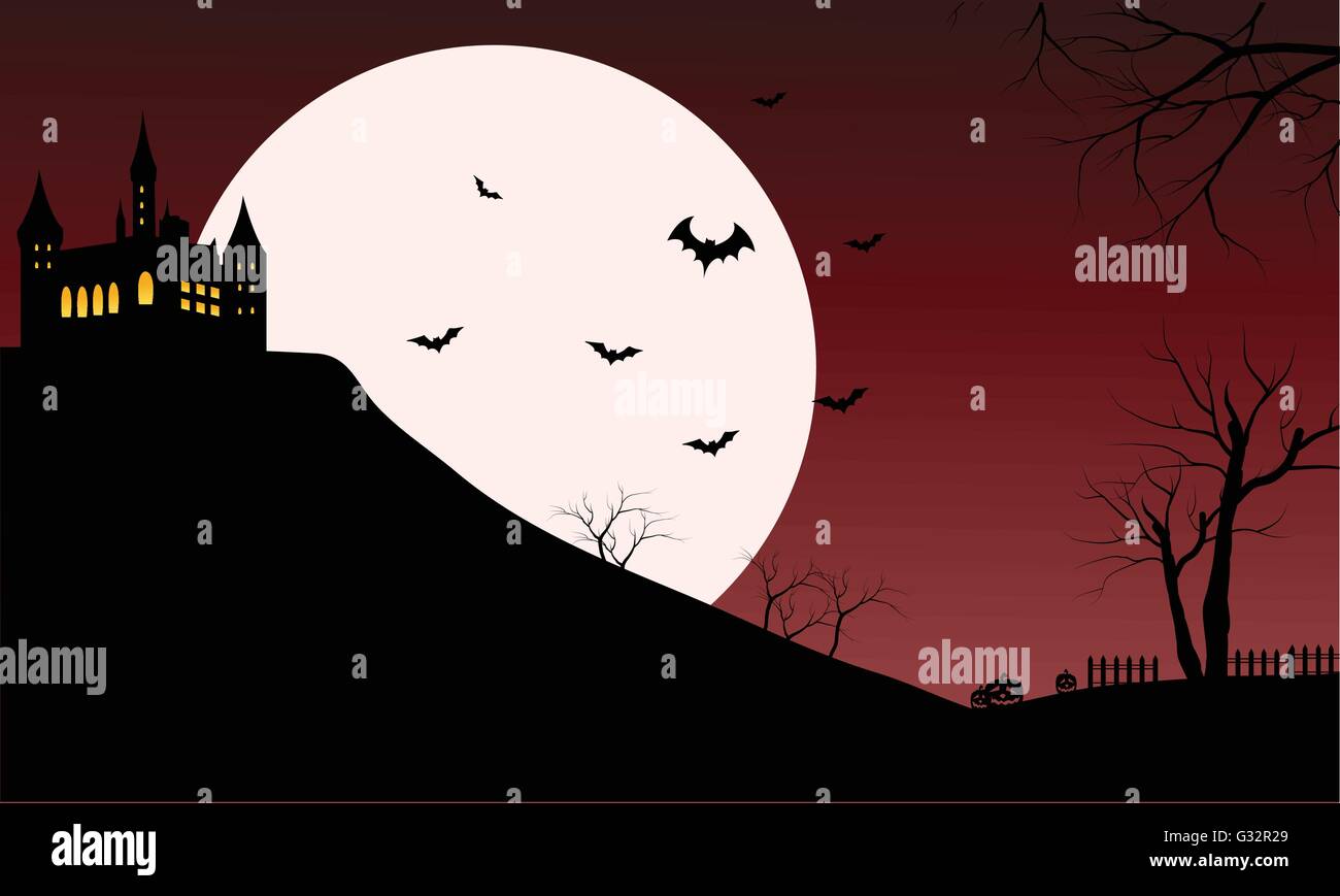 Full moon dramatic night Stock Vector Images - Alamy