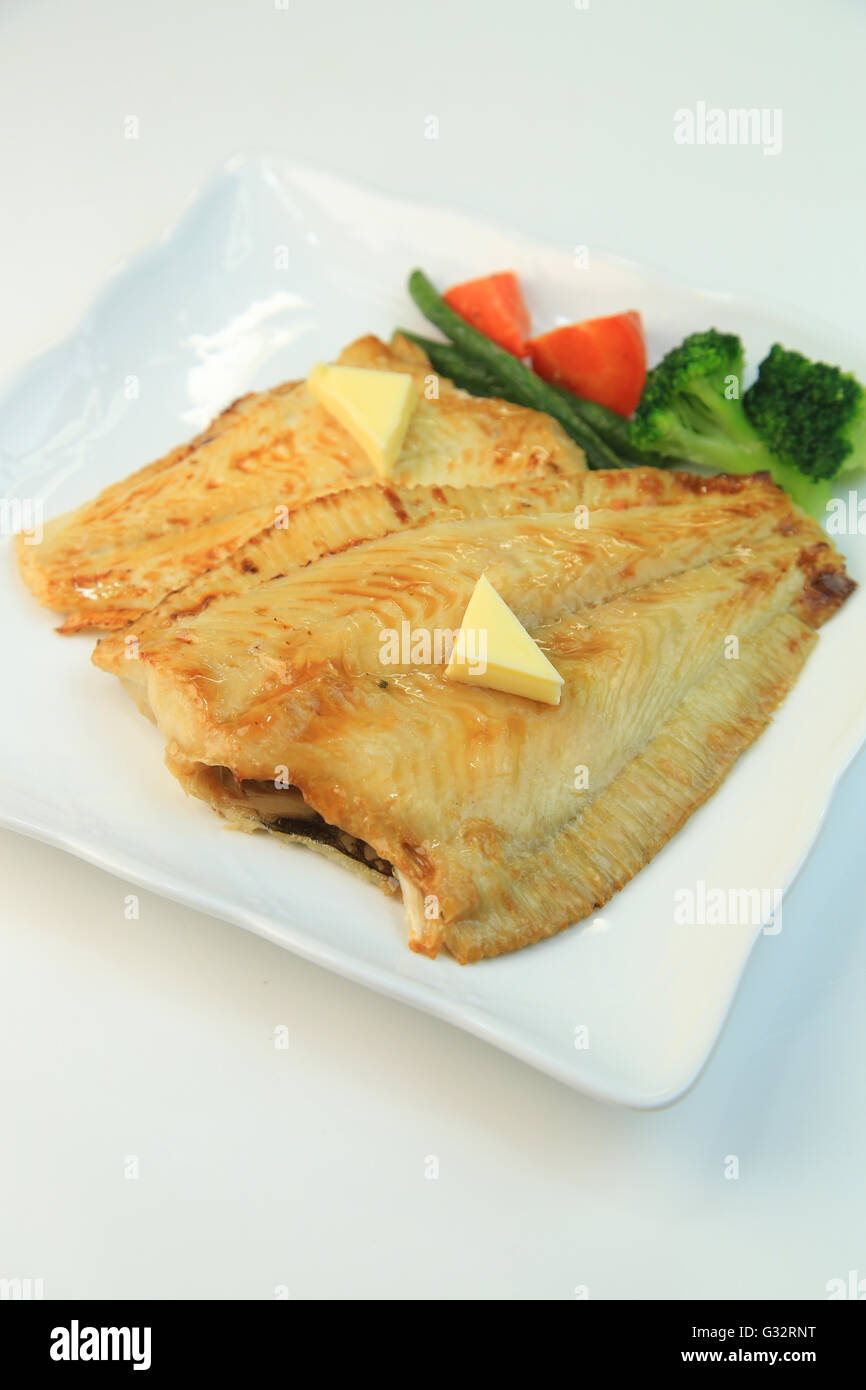 Flatfish Broiled with Butter and Soy Sauce Stock Photo - Alamy