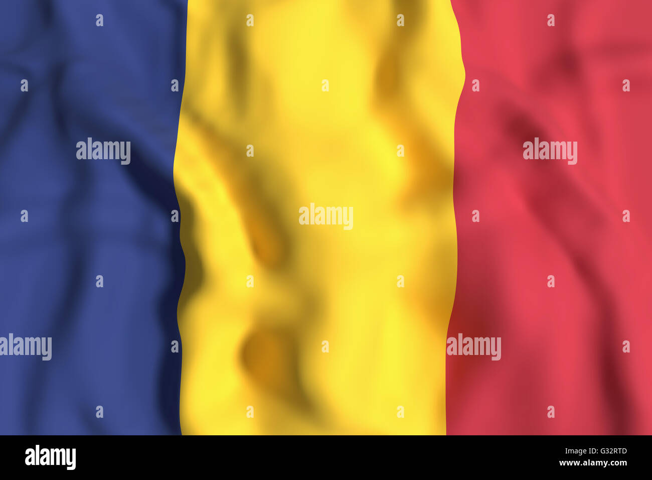 3d rendering of Republic of Chad flag waving Stock Photo - Alamy
