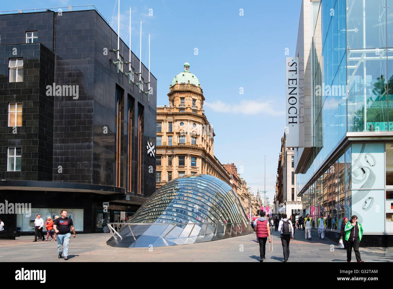 view of entrance to St Enoch station on Glasgow Underground at St Enoch ...