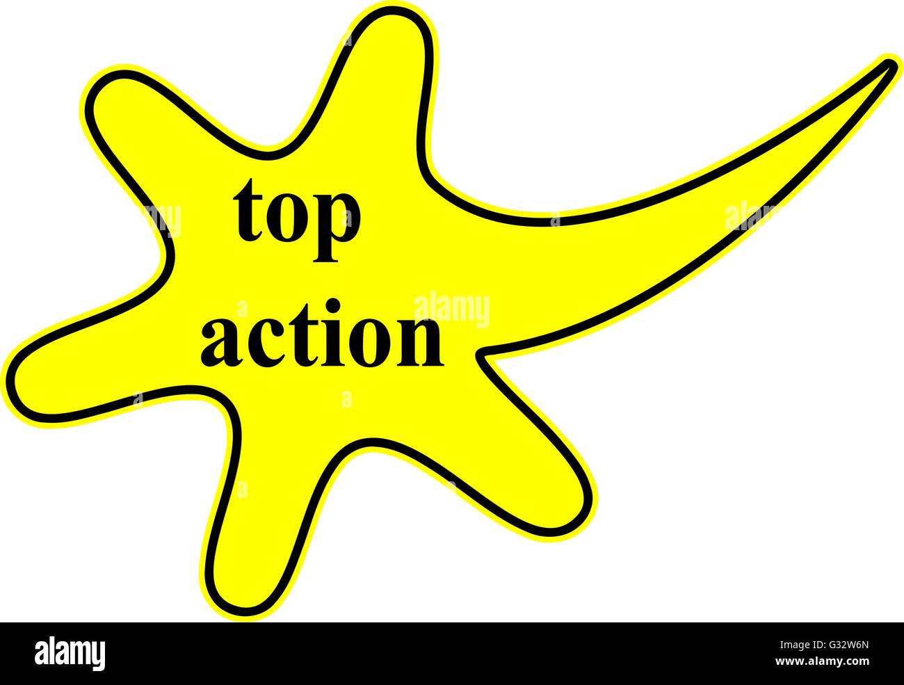 yellow sticker top action ,yellow label top action Stock Vector Image ...