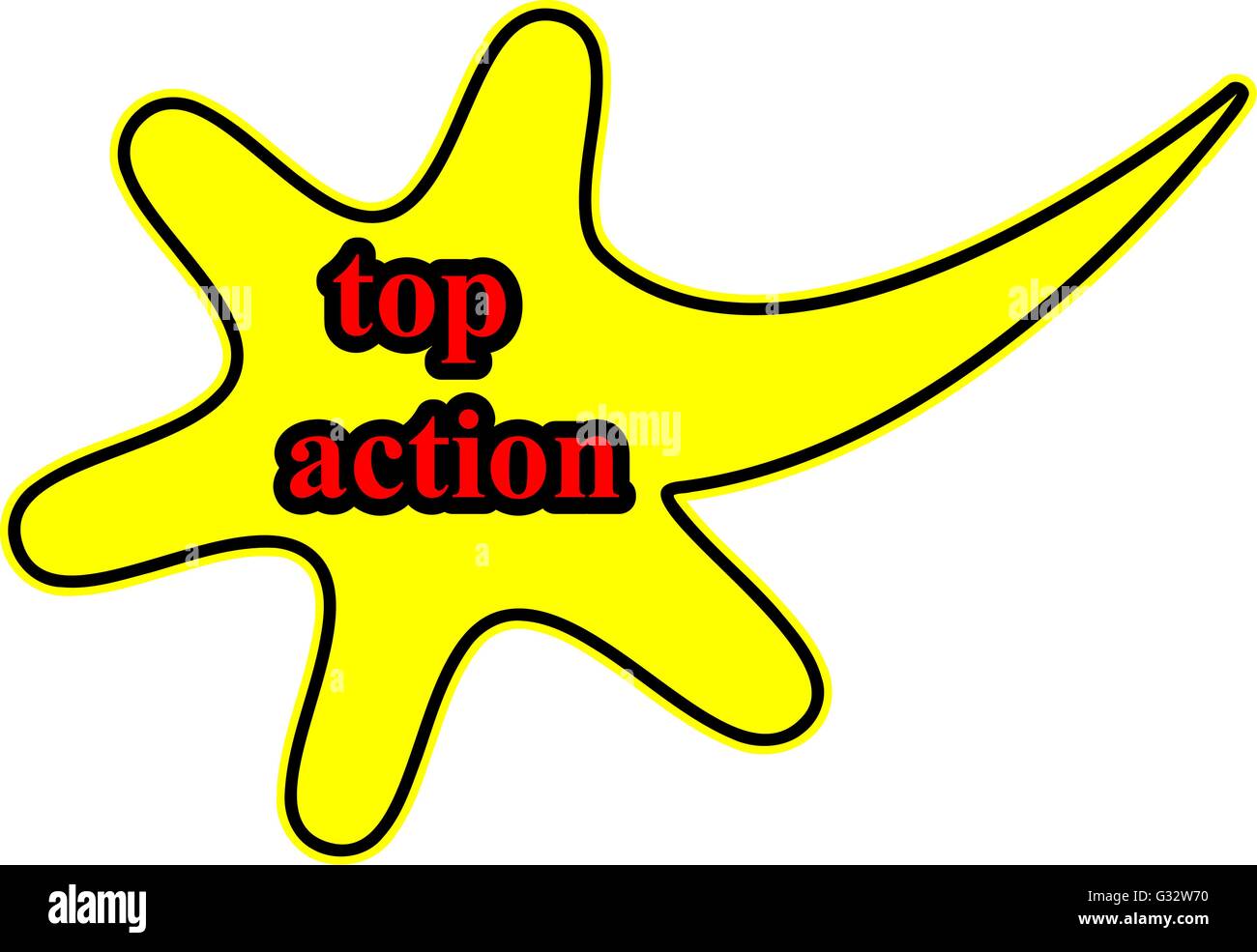 yellow sticker top action ,yellow label top action Stock Vector Image ...