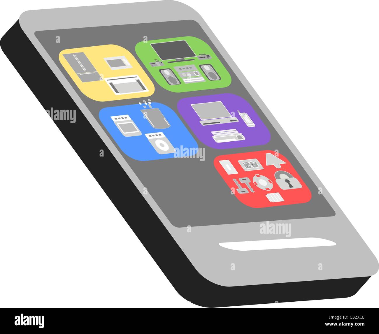 Modern mobile device home Stock Vector Images - Alamy