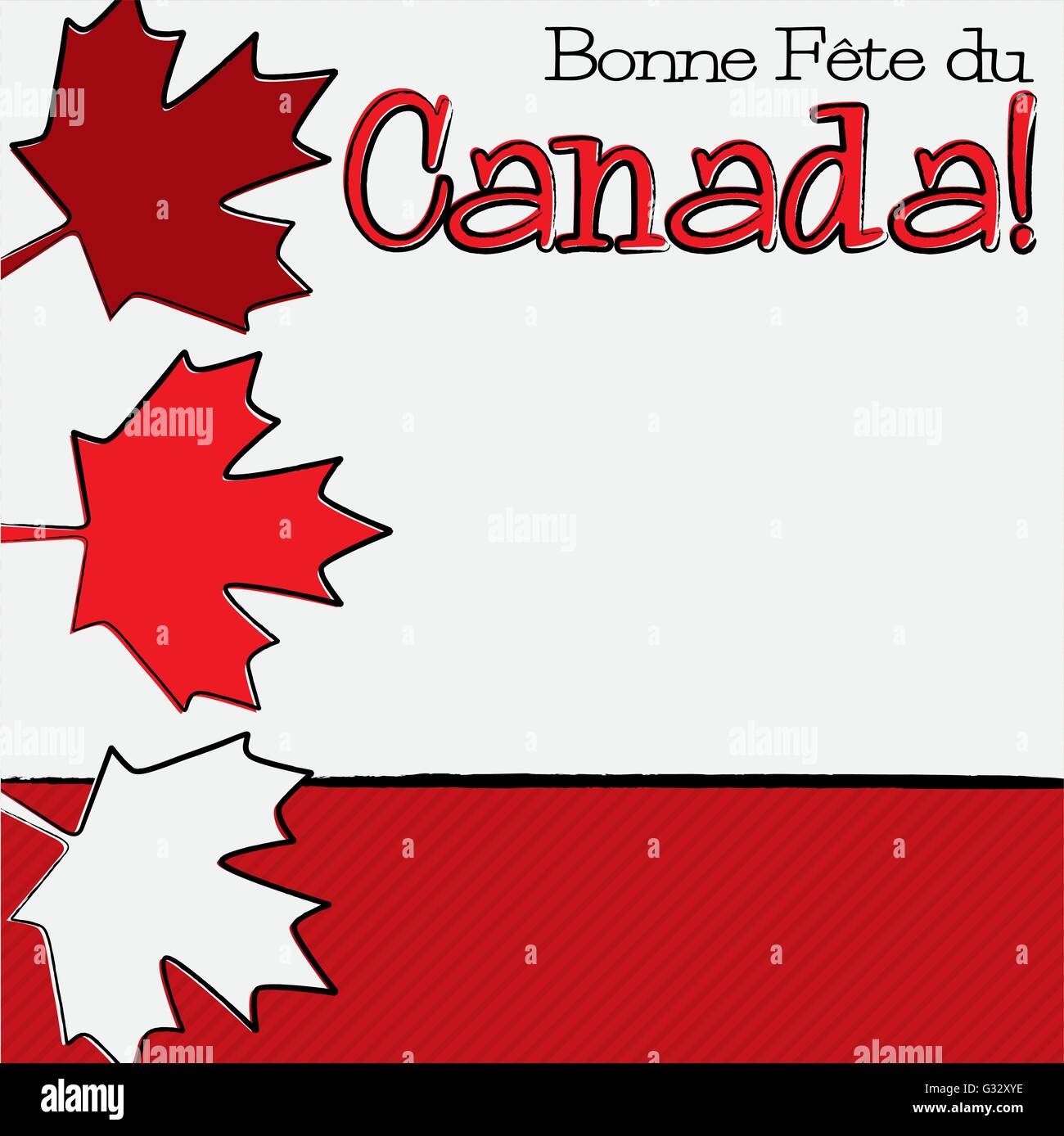 Hand drawn maple leaf Canada Day card in vector format Stock Vector ...