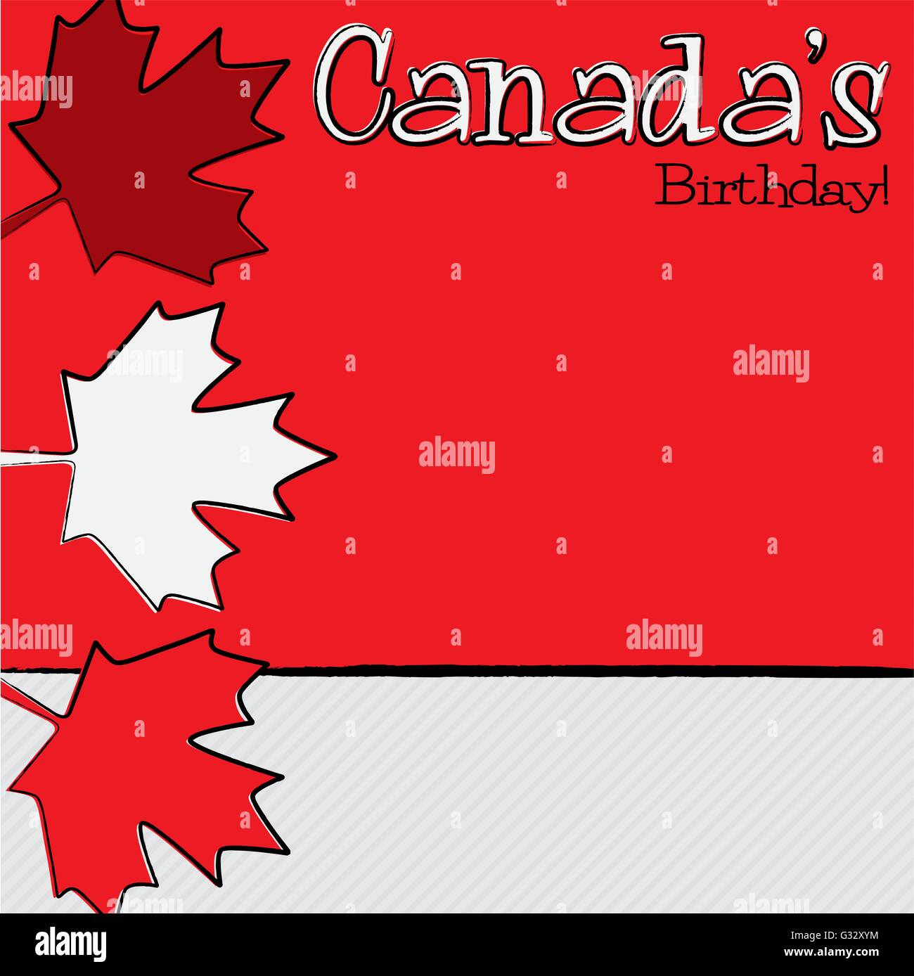 Hand drawn maple leaf Canada Day card in vector format Stock Vector ...