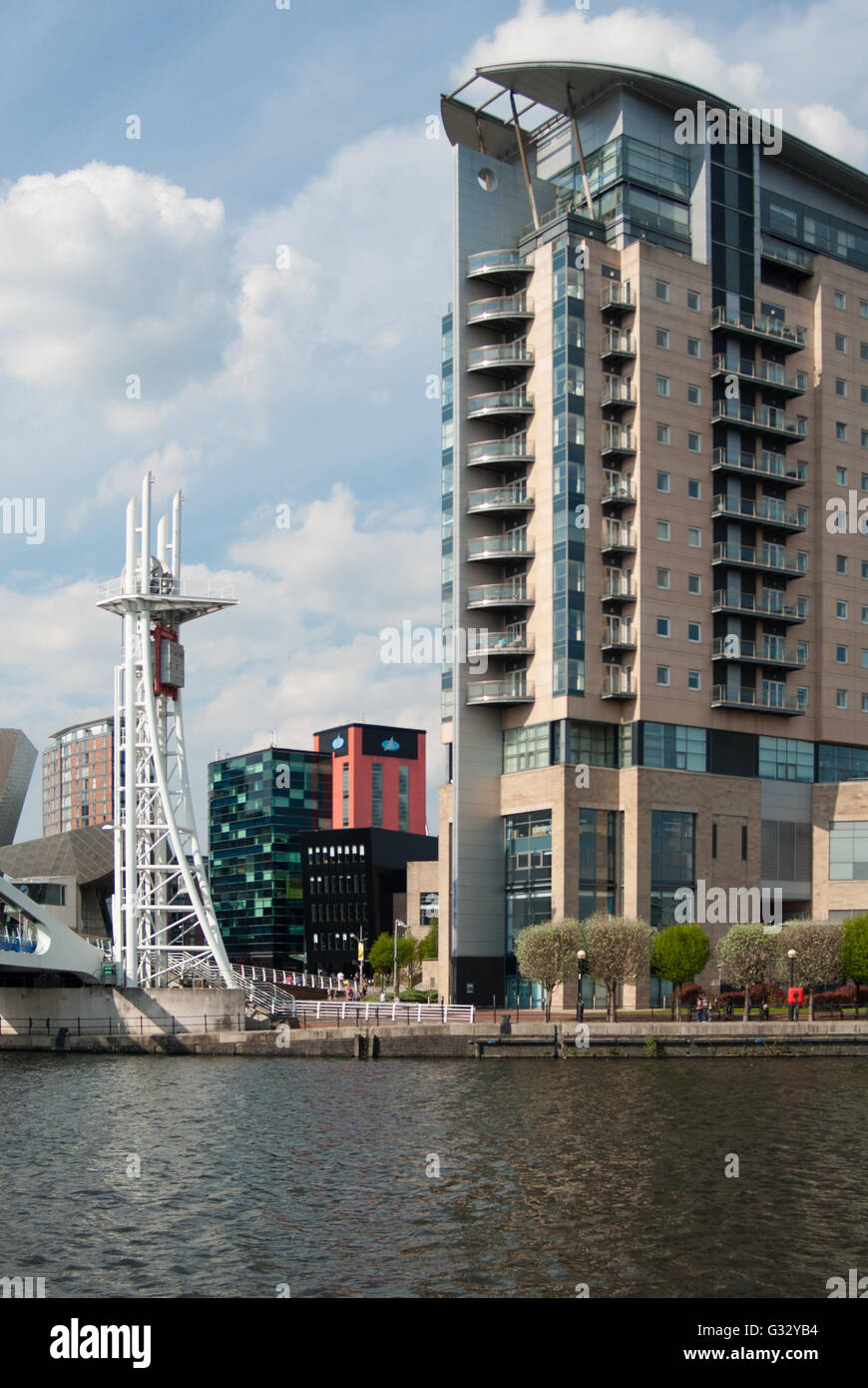 Buildings on the waterfront at Salford Quays, Manchester; part of the ...