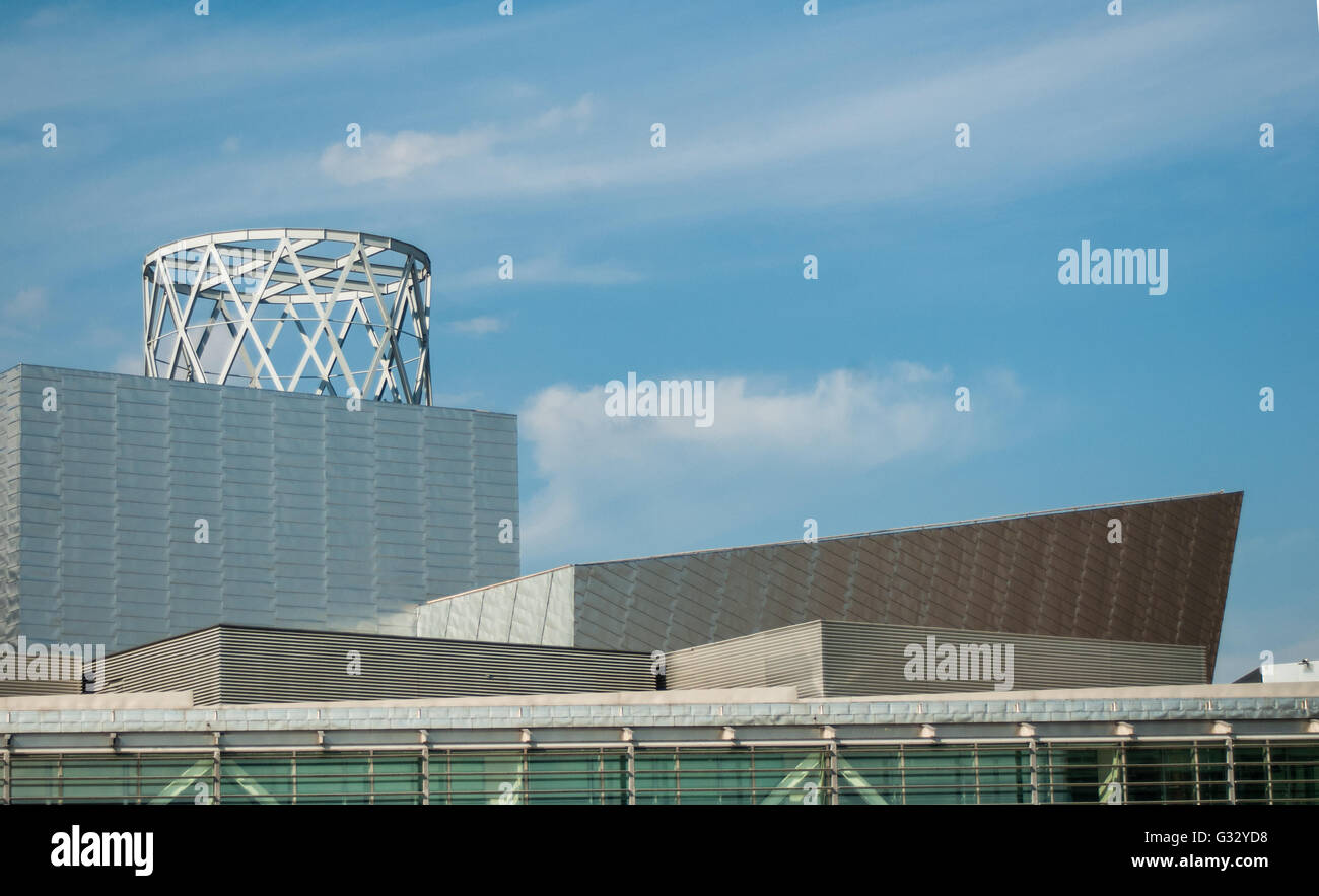 Architectural details of The Lowry building, Salford Quays, Manchester ...