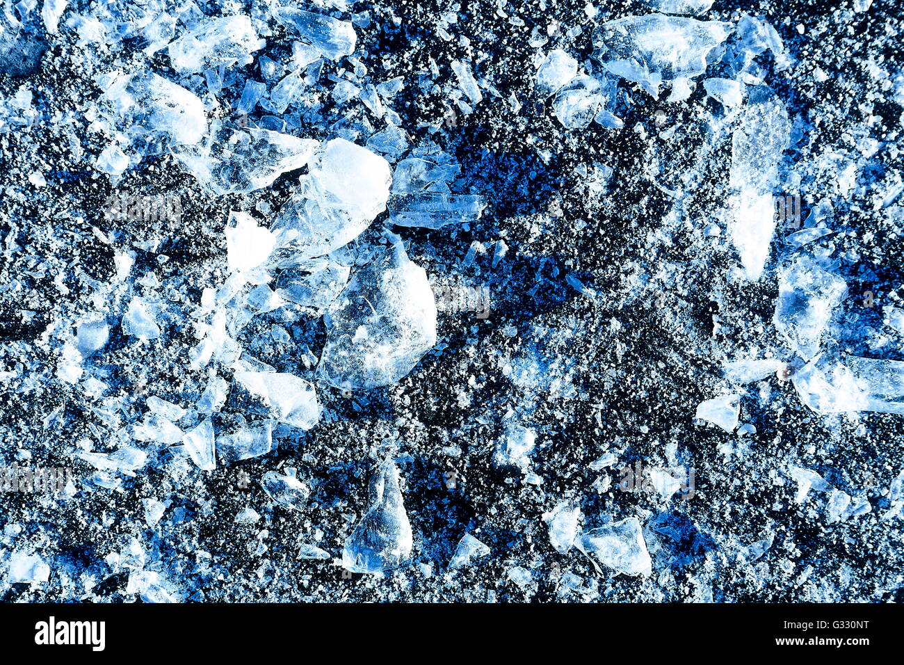 Texture of ice on the frozen lake Stock Photo - Alamy