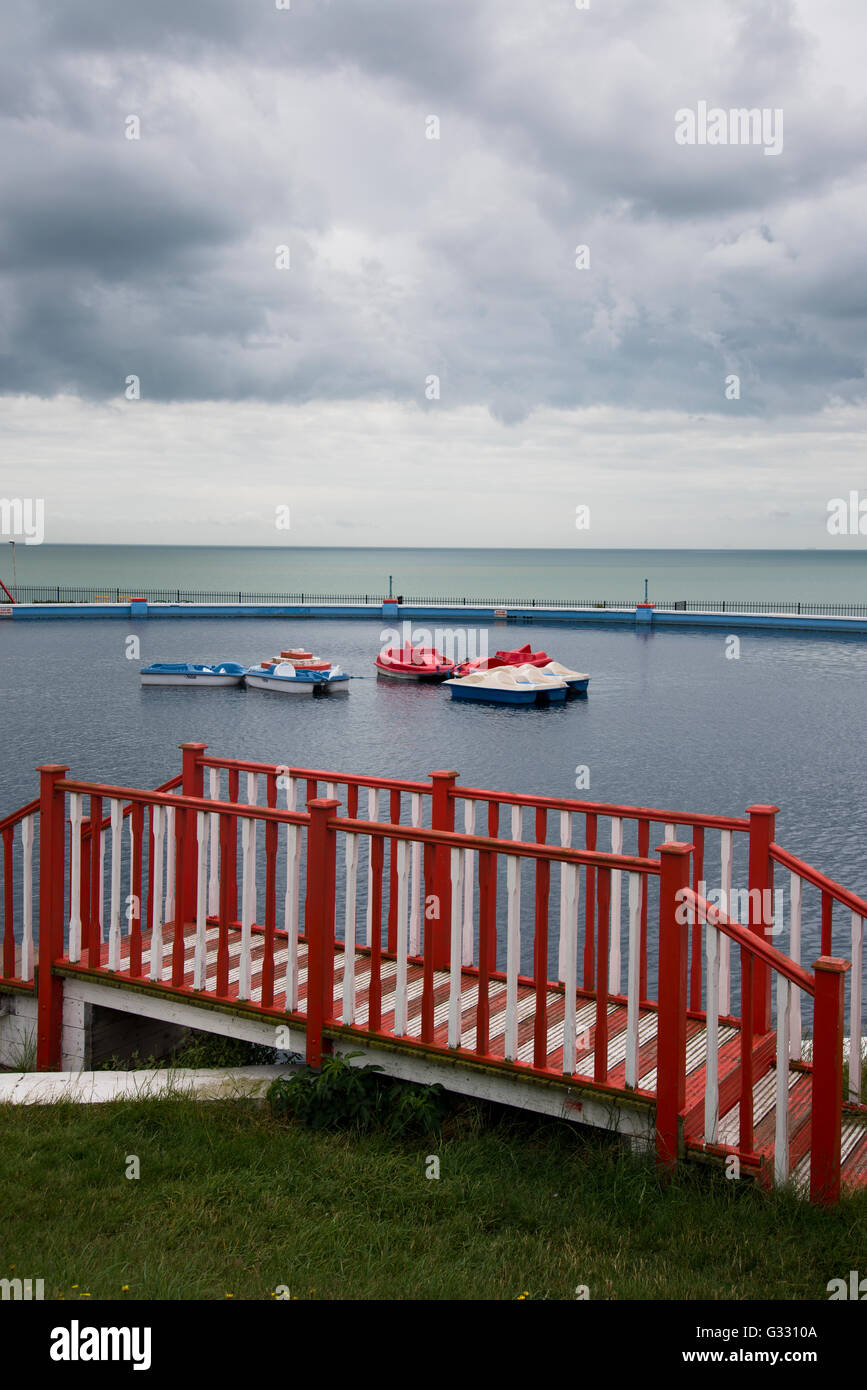 Boating pool next to sea, Kent, England, UK Stock Photo - Alamy