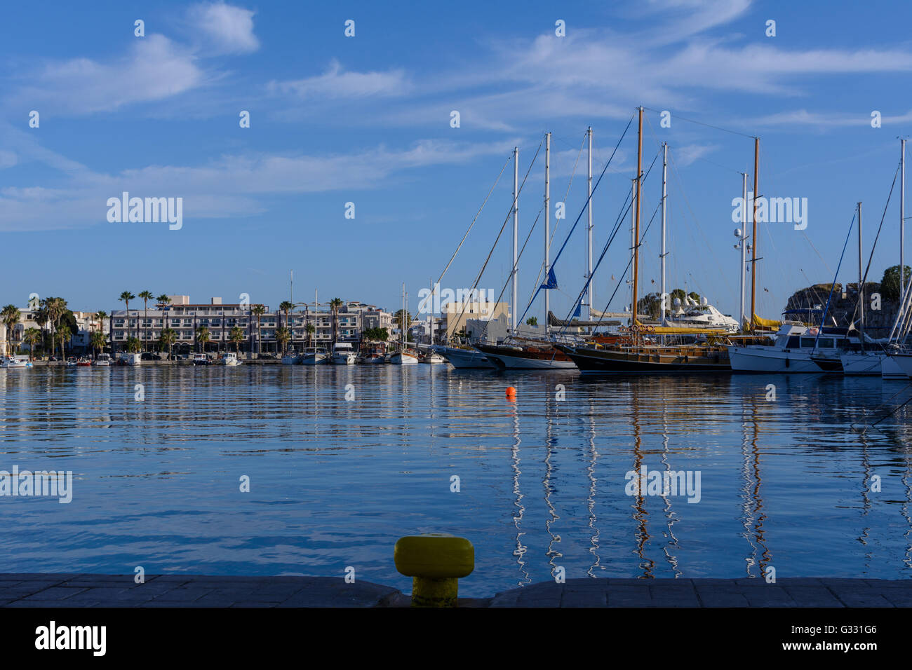 Port of Kos Island, during sunrise Stock Photo - Alamy