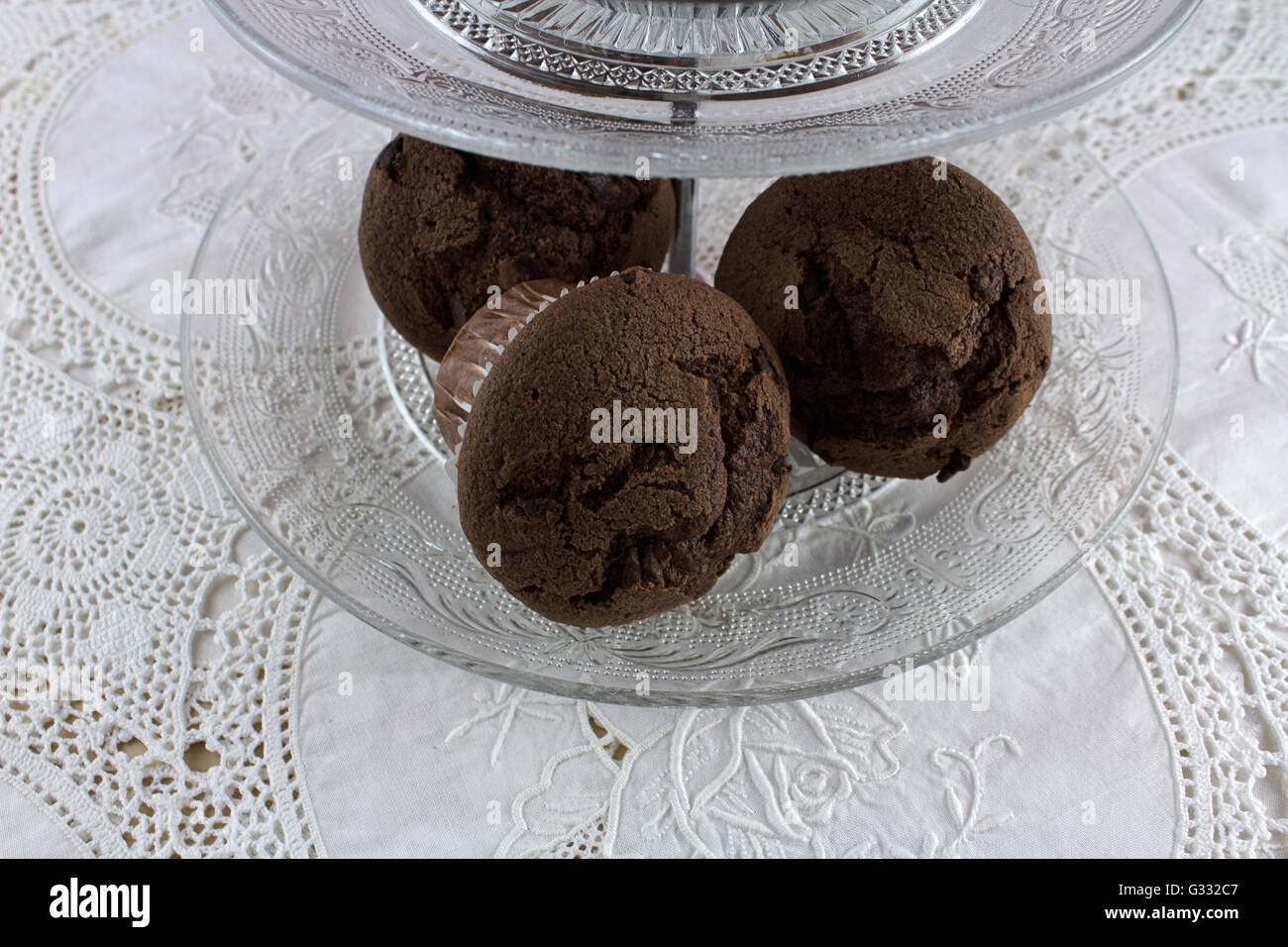 Chocolate homemade muffins, typical American sweets Stock Photo - Alamy