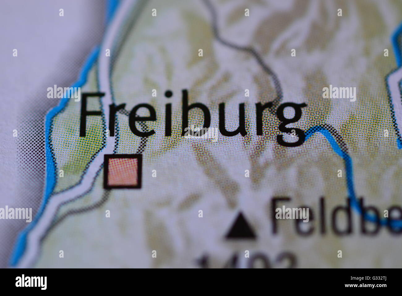 The word on a map Stock Photo - Alamy