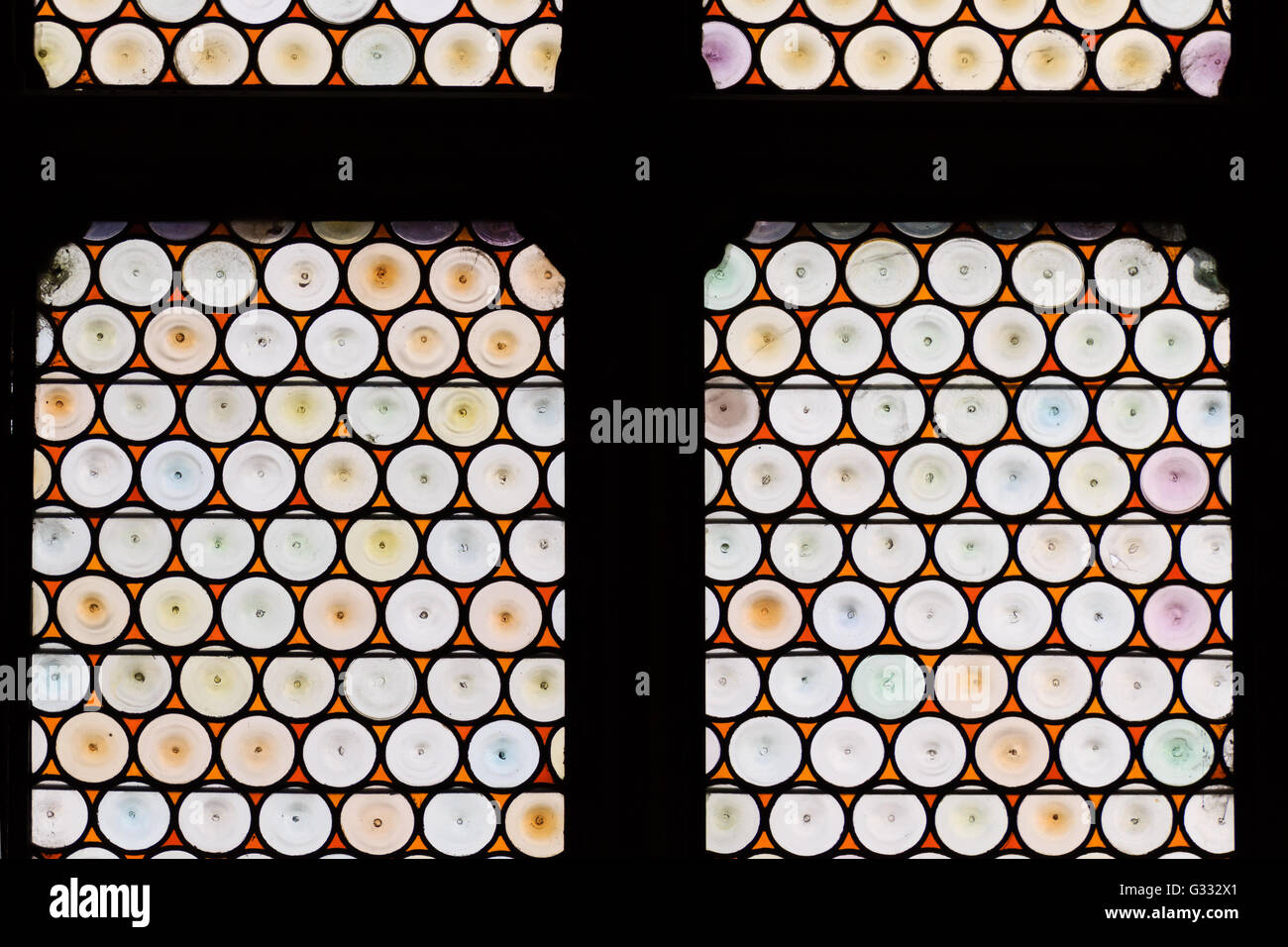 Detail of a window with pattern of circles Stock Photo - Alamy
