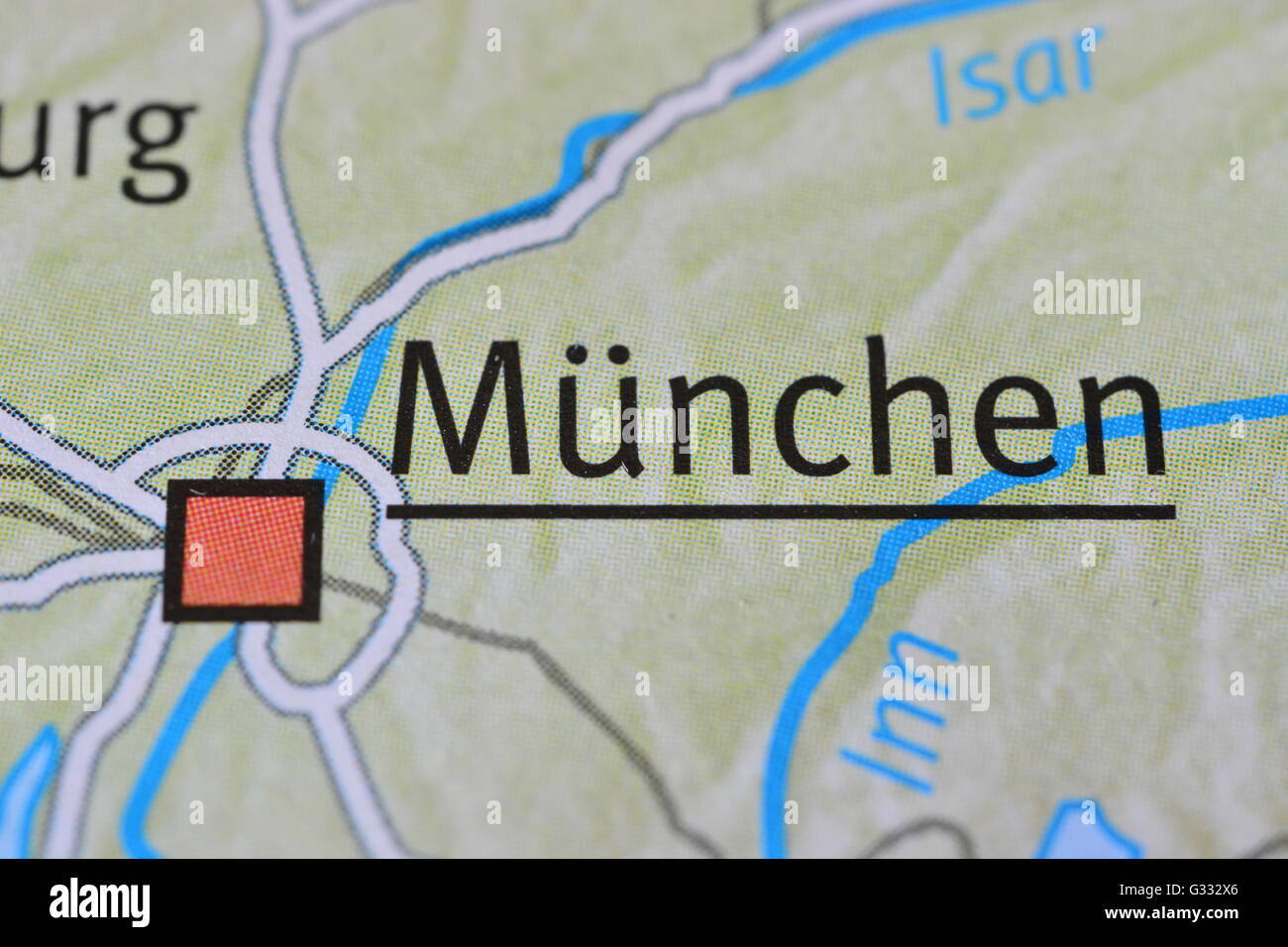 Munich on a map hi-res stock photography and images - Alamy