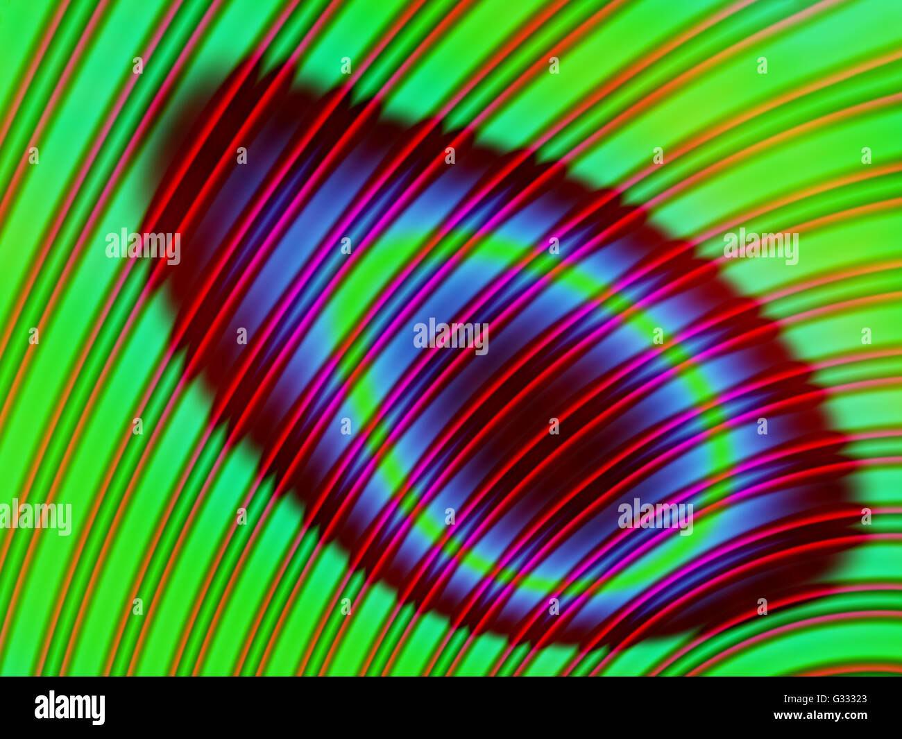 Colorful fractal resembling a flame against green background Stock ...