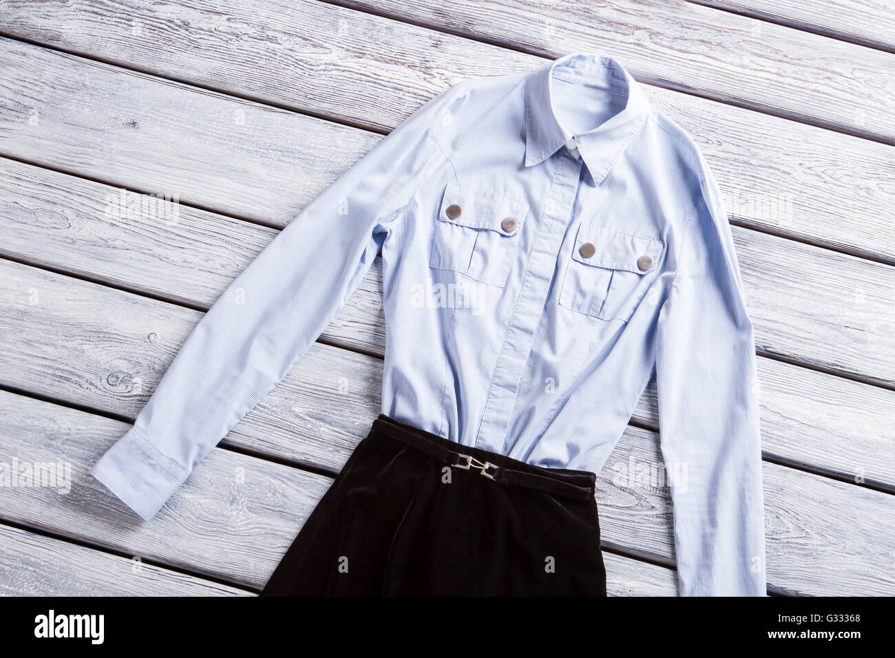 Light blue shirt with pockets Stock Photo - Alamy