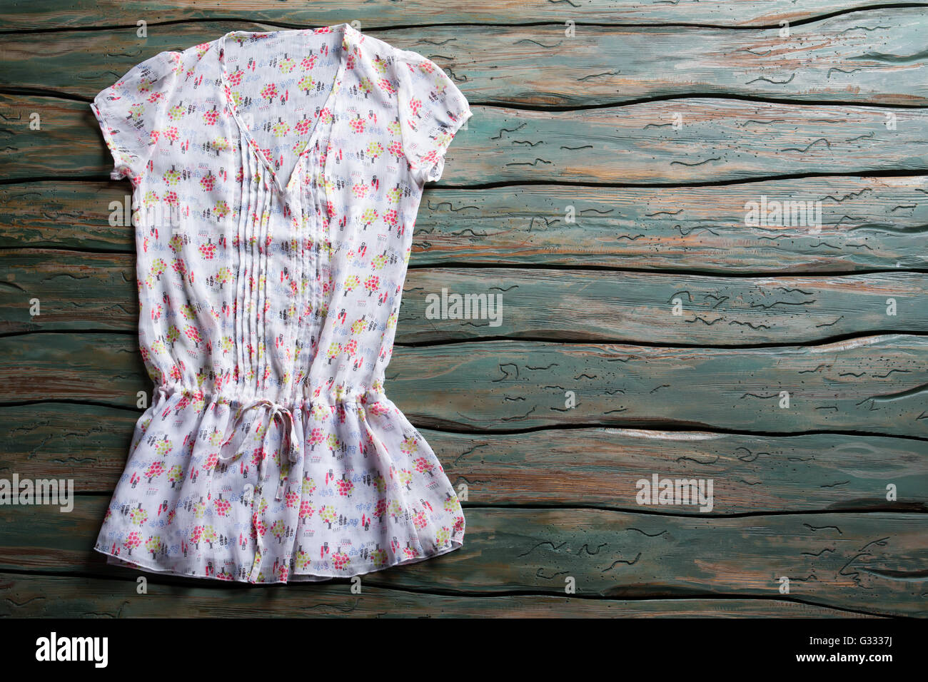 White summer top with print Stock Photo - Alamy