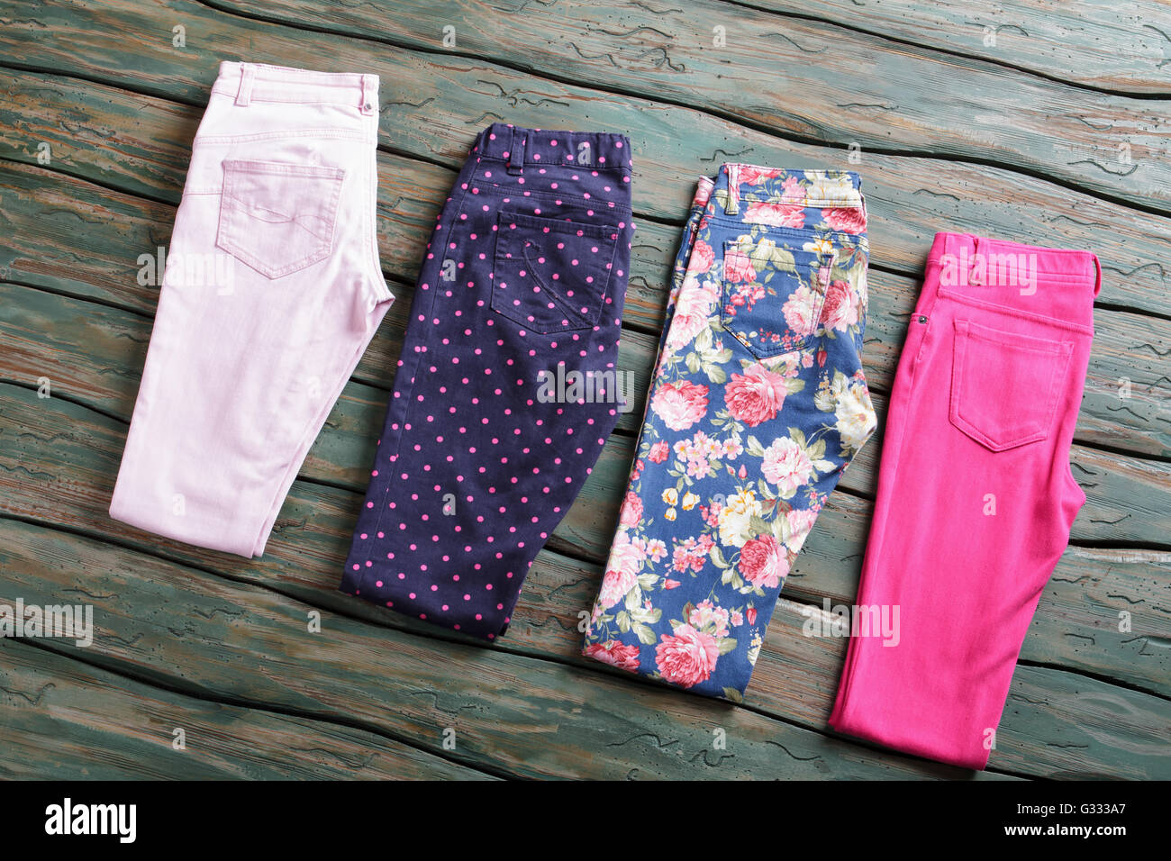 Bright and dark folded trousers Stock Photo - Alamy Bright and dark folded trousers Stock Photo - Alamy