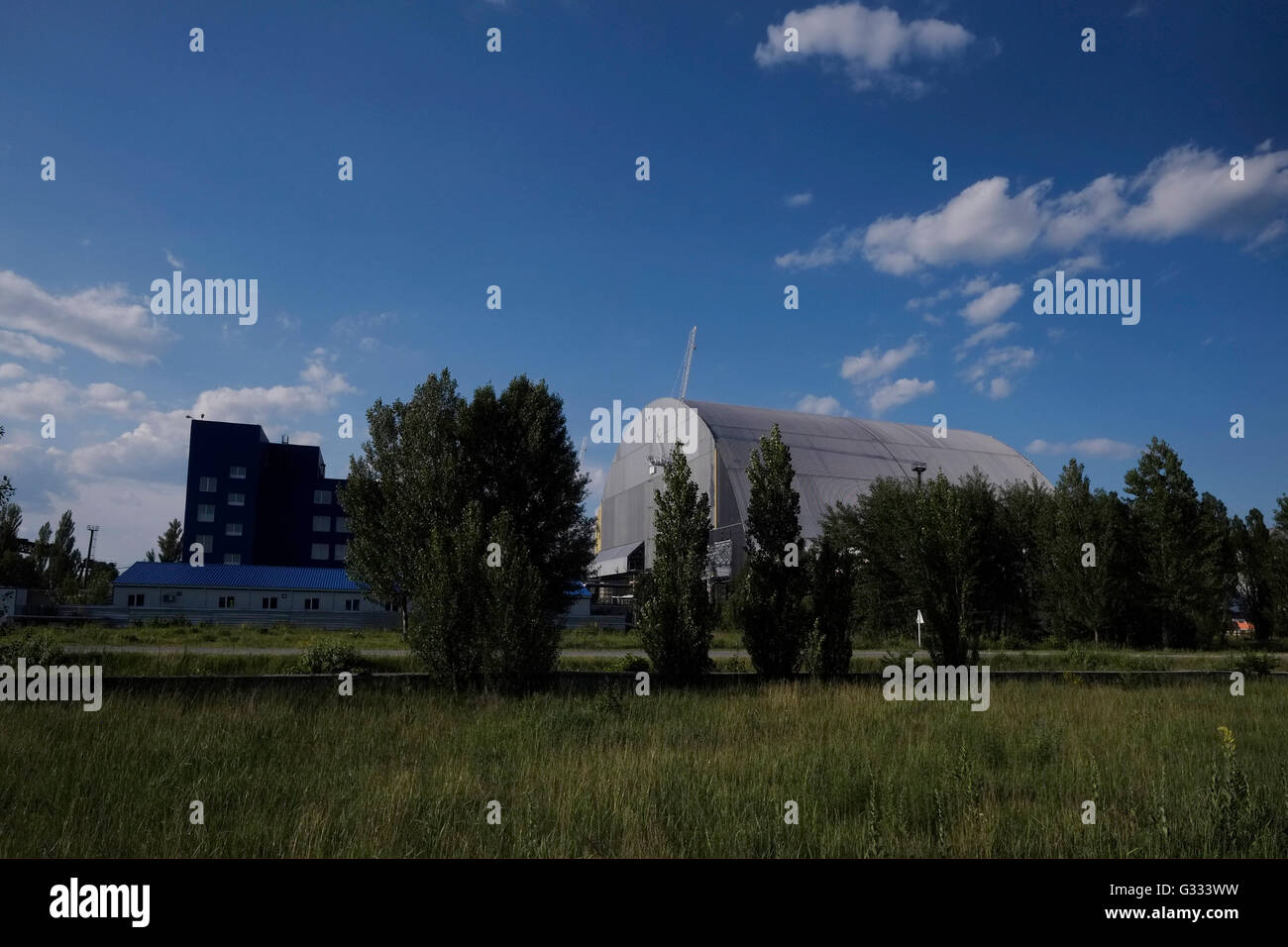 View of the new steel containment structure named the New Safe ...