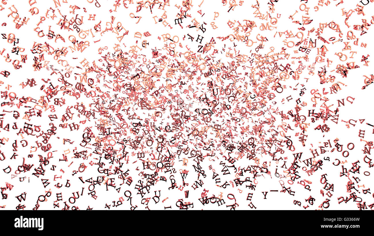 Falling letters. Isolated on white background. Include clipping path ...