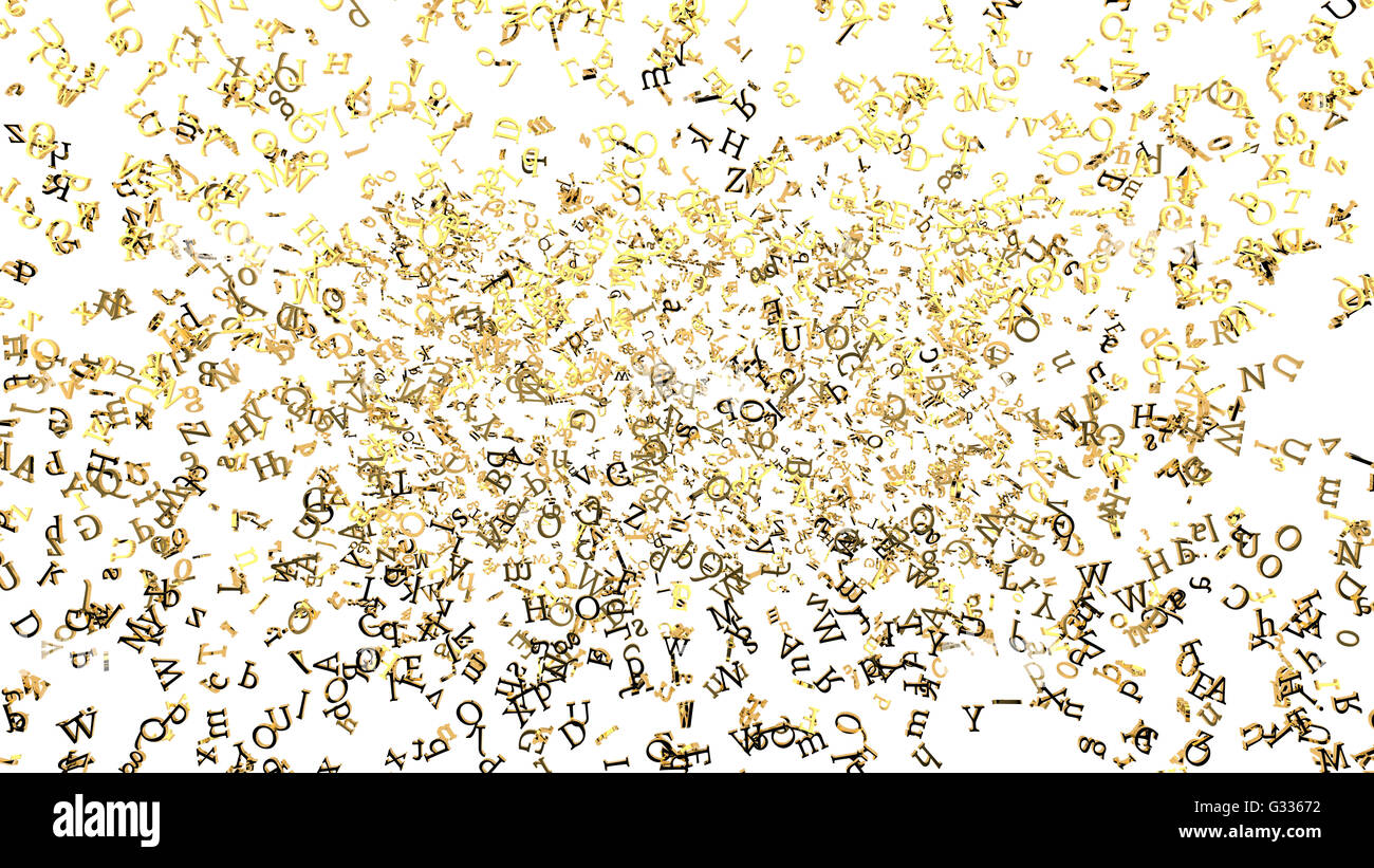 Falling letters. Isolated on white background. Include clipping path ...