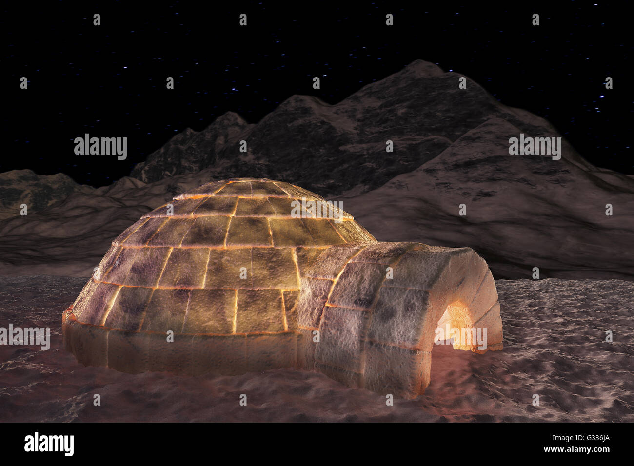 Igloo. Isolated with clipping path. 3d illustration Stock Photo - Alamy