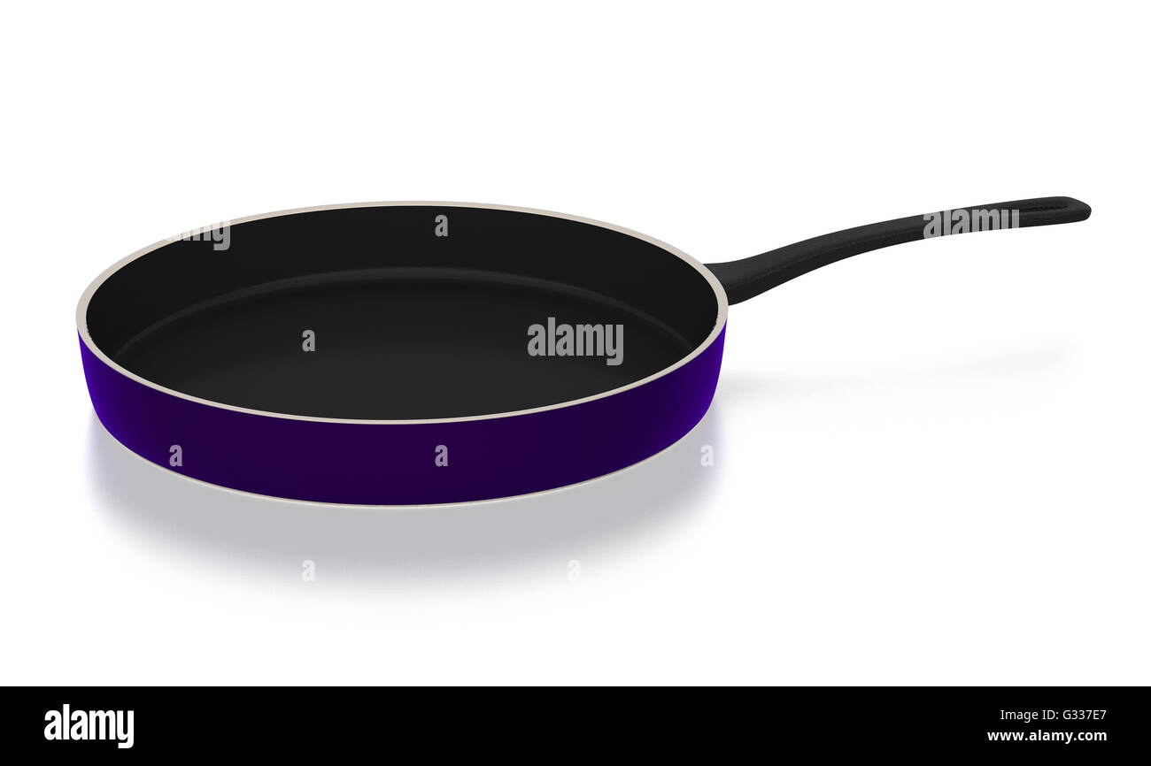 Frying pan isolated on white background. Include clipping path. Side ...