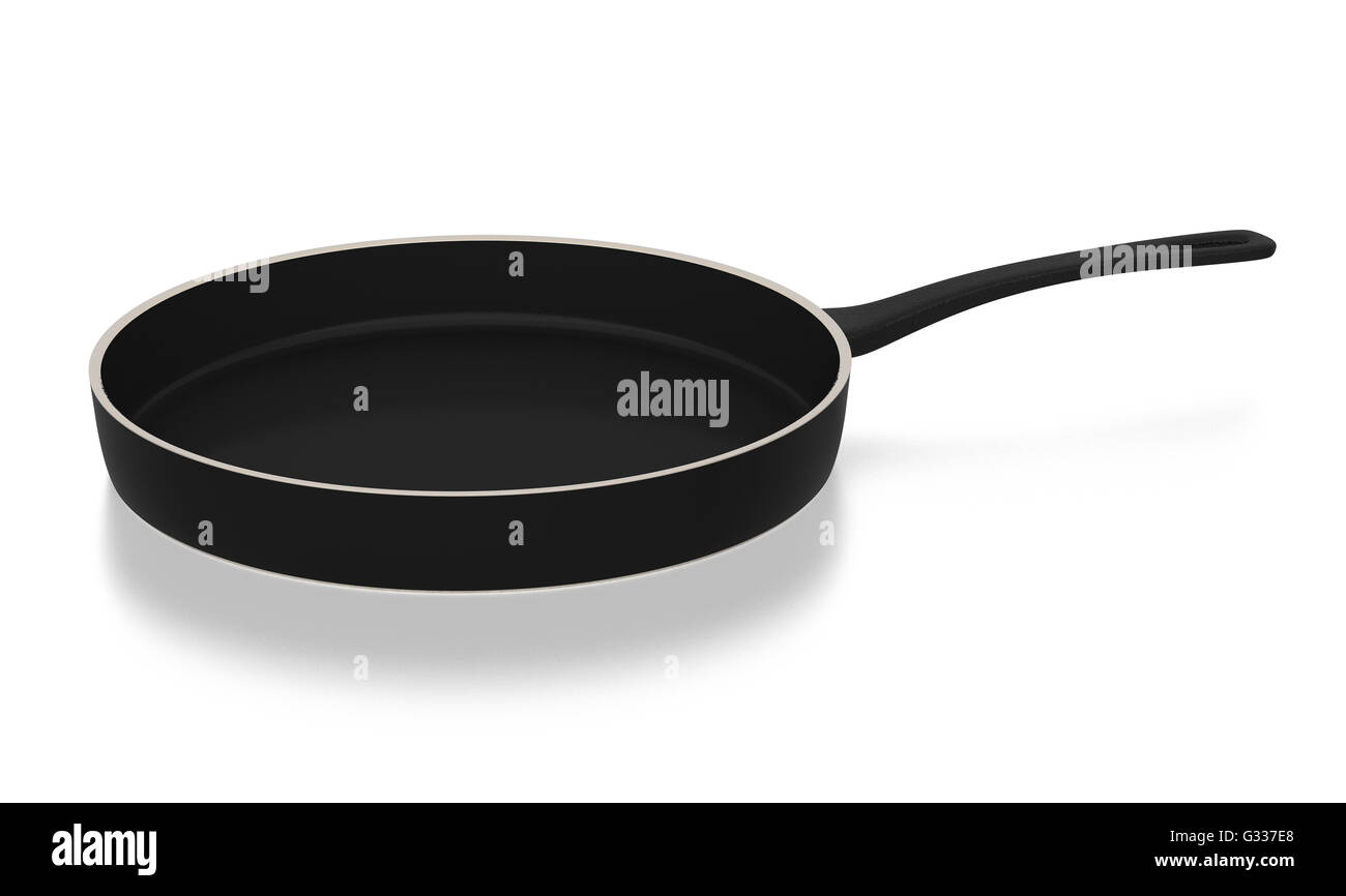 Frying pan isolated on white background. Include clipping path. Side ...