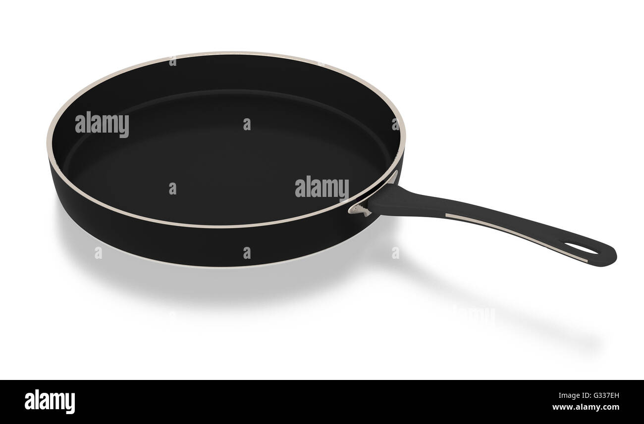 Frying pan isolated on white background. Include clipping path. Side ...