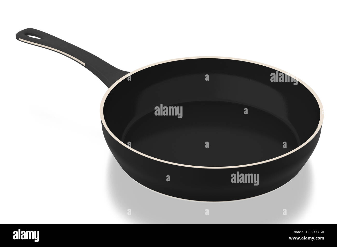 Frying pan isolated on white background. Include clipping path. Side ...