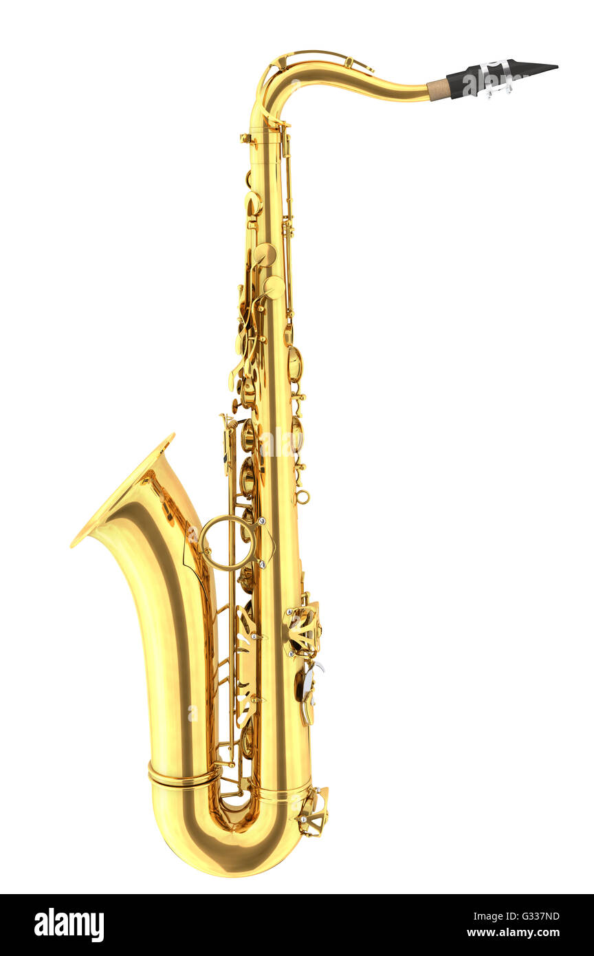 Tenor saxophone. Isolated on white background. Include clipping path ...