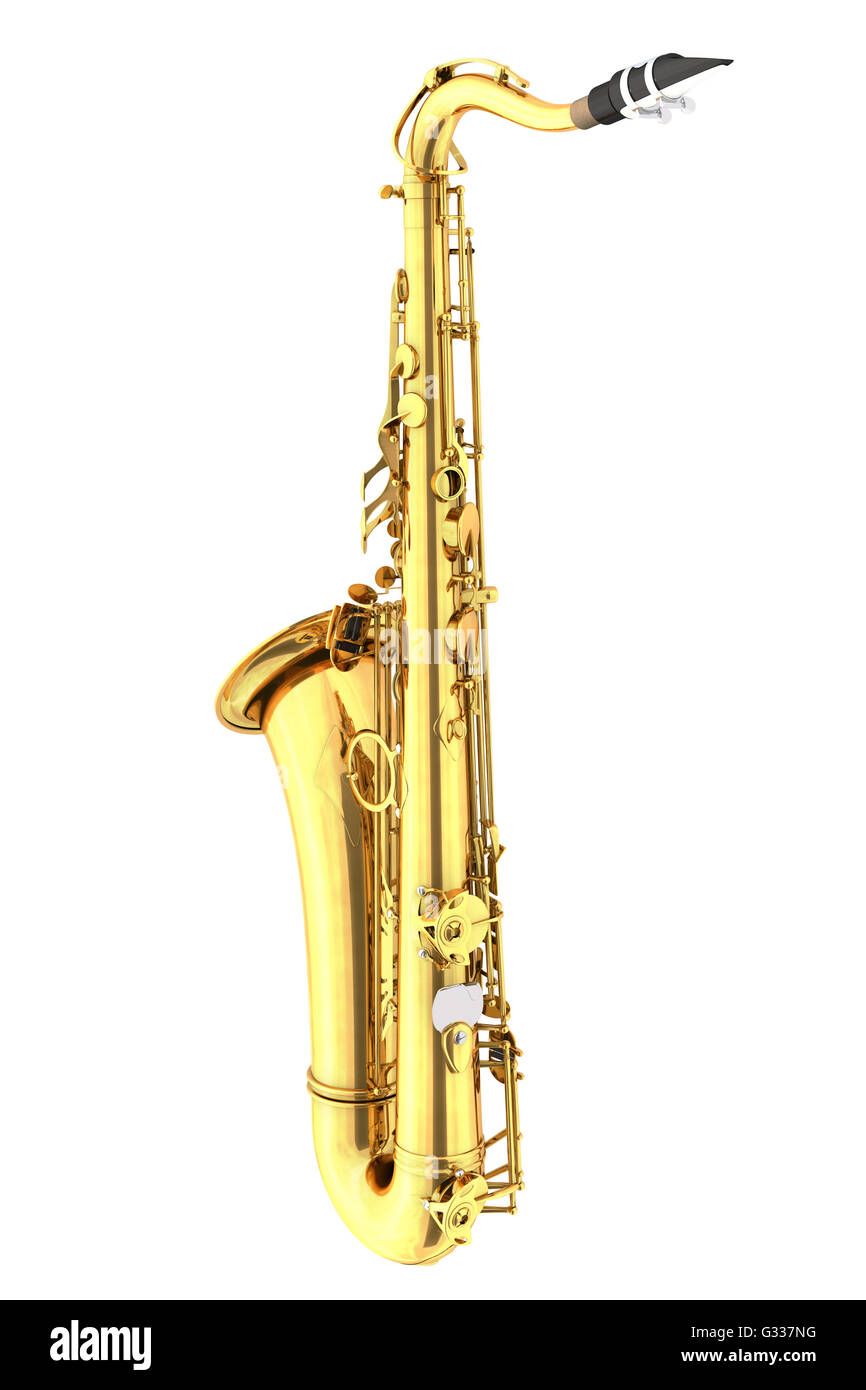 Tenor saxophone. Isolated on white background. Include clipping path ...