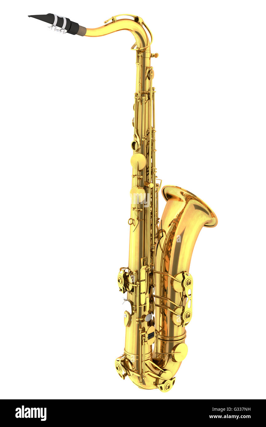 Tenor saxophone. Isolated on white background. Include clipping path ...