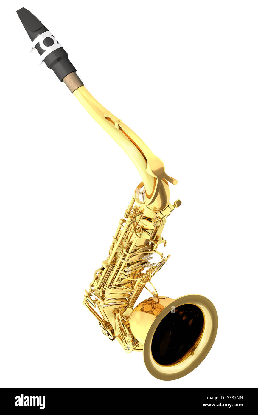 Tenor saxophone. Isolated on white background. Include clipping path ...