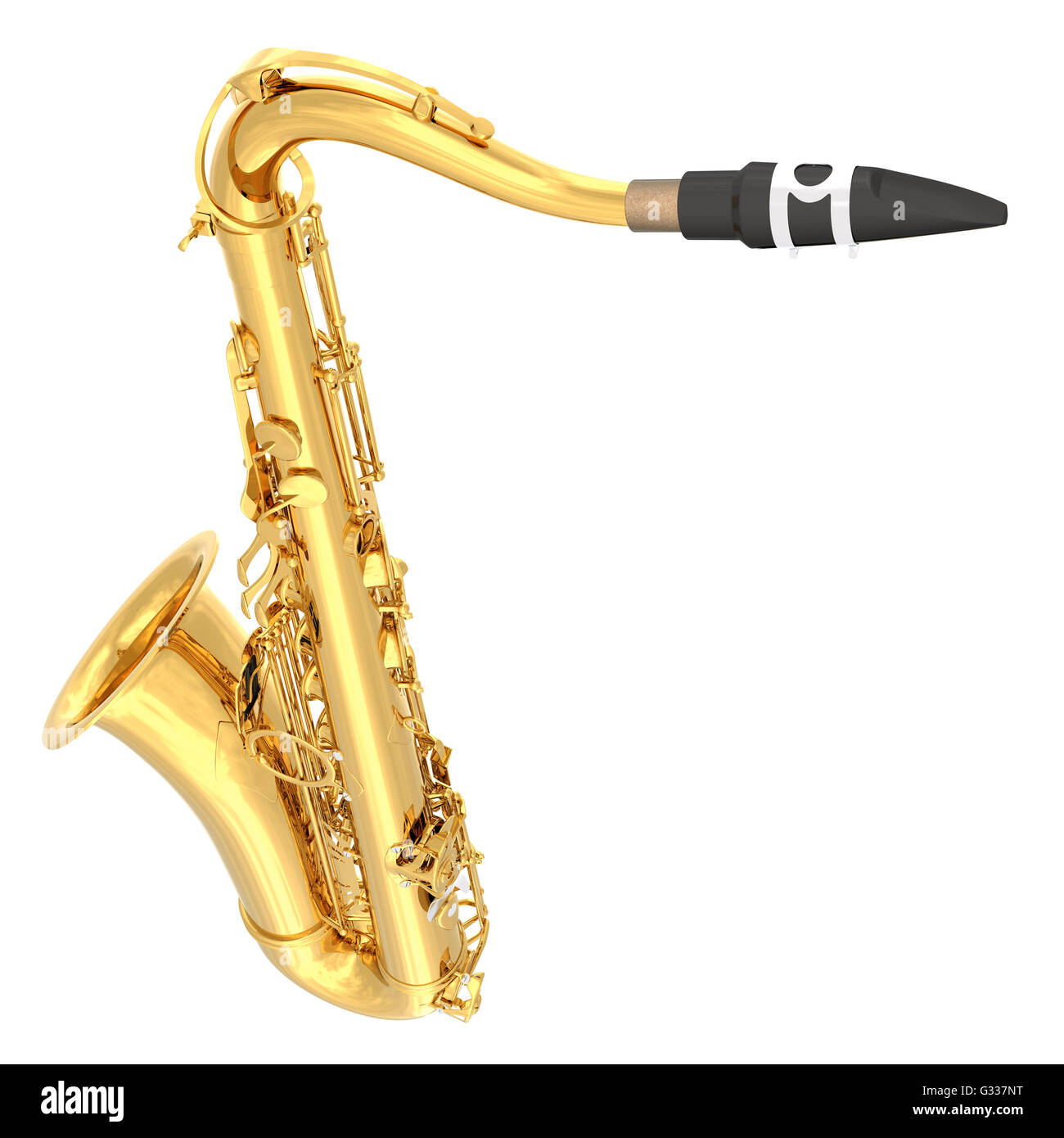 Tenor saxophone. Isolated on white background. Include clipping path ...