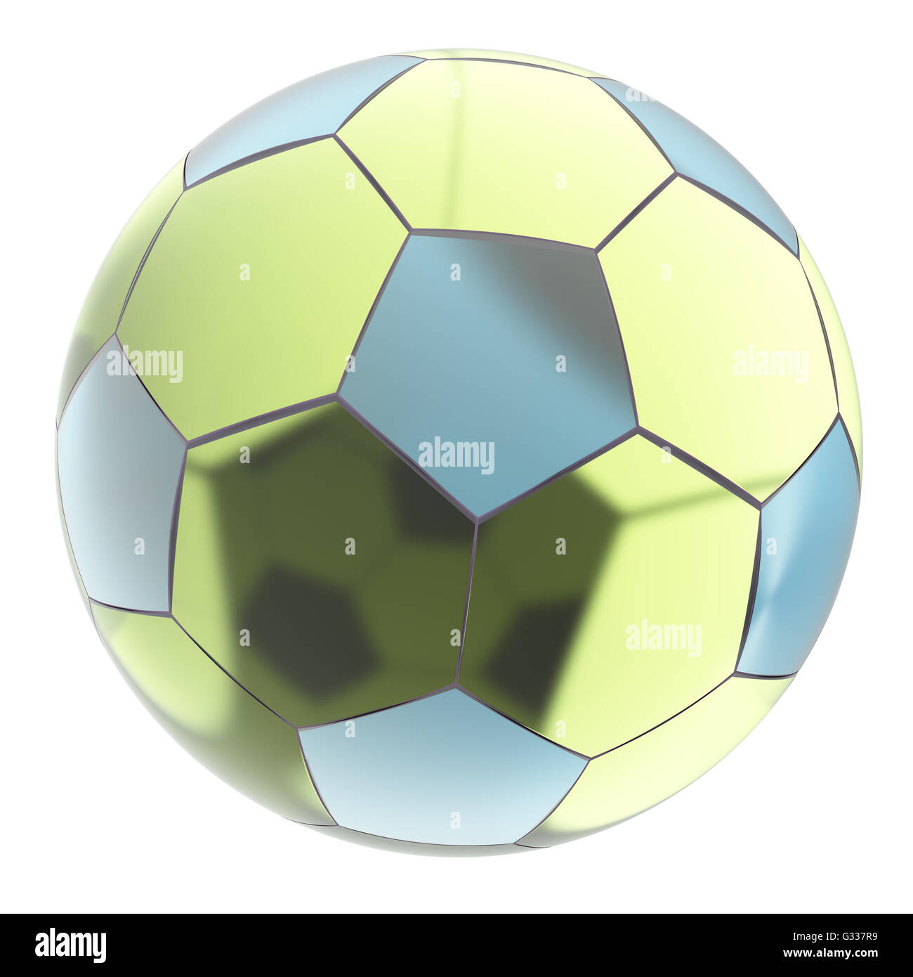 Glass soccer ball. Isolated on white background. Include clipping path ...