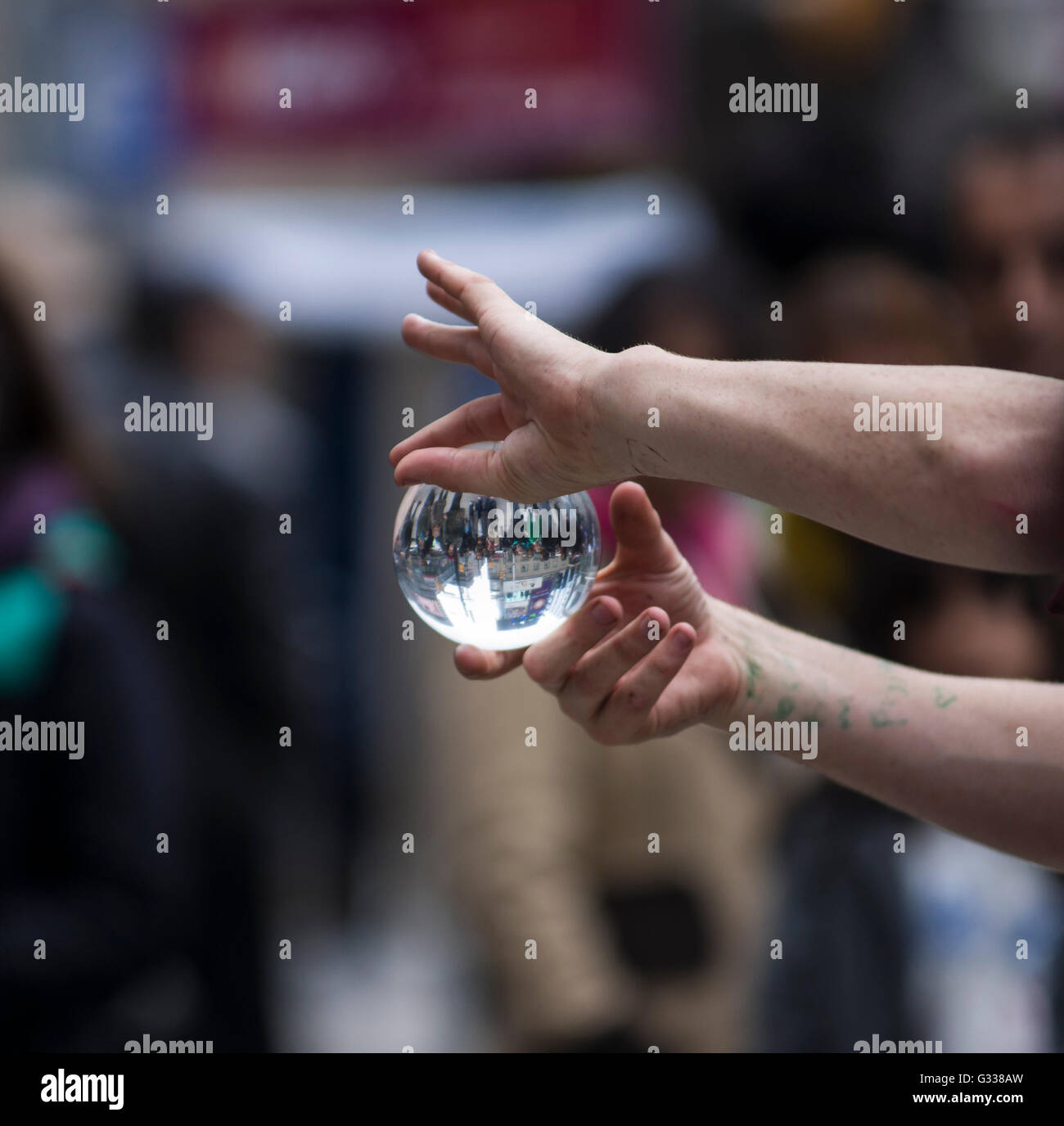 Street performer juggling crystal ball hi-res stock photography and ...