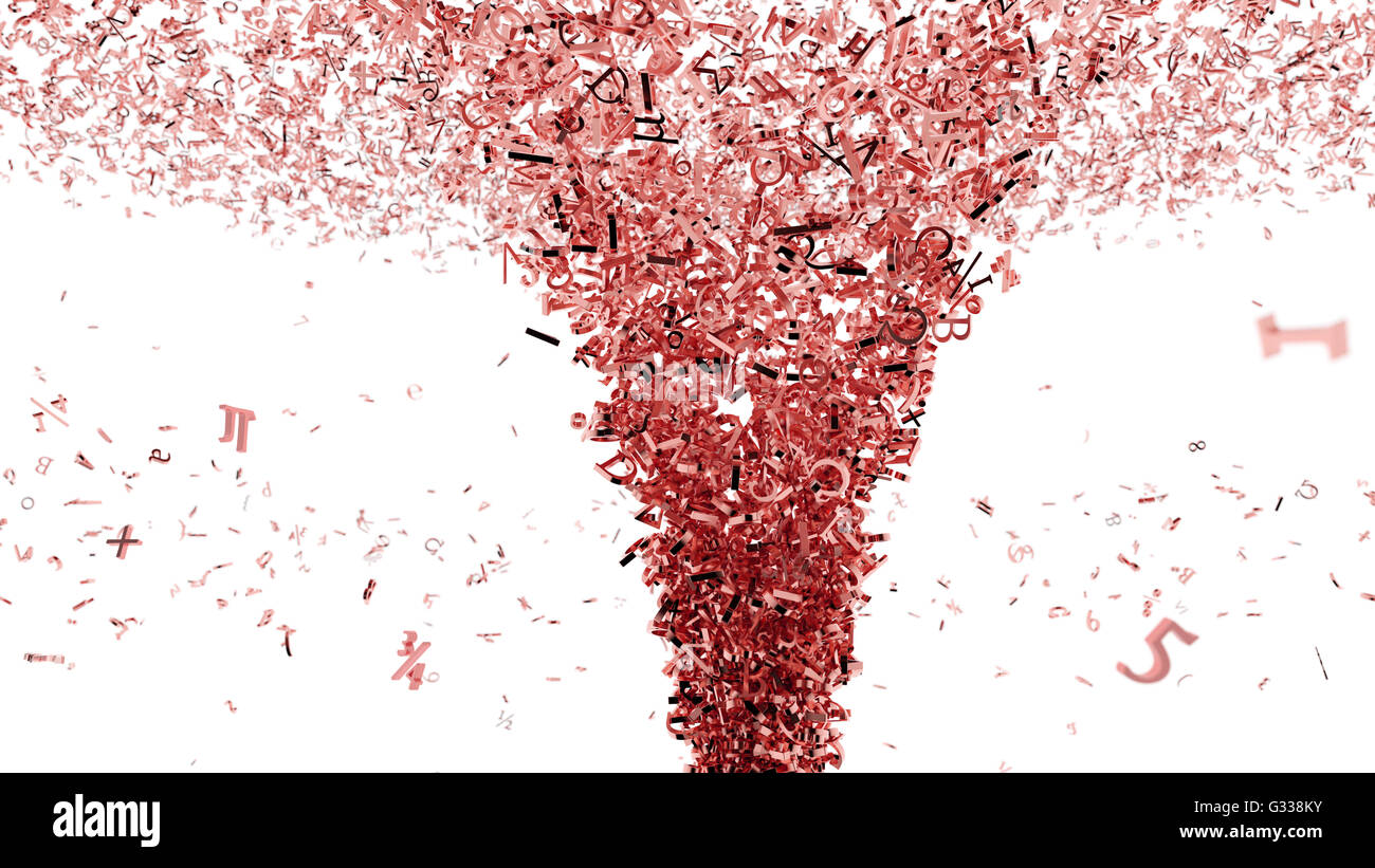 Flying numbers and math symbols. Isolated on white background. Include ...