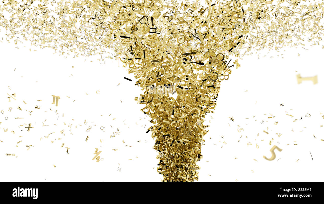 Flying numbers and math symbols. Isolated on white background. Include ...