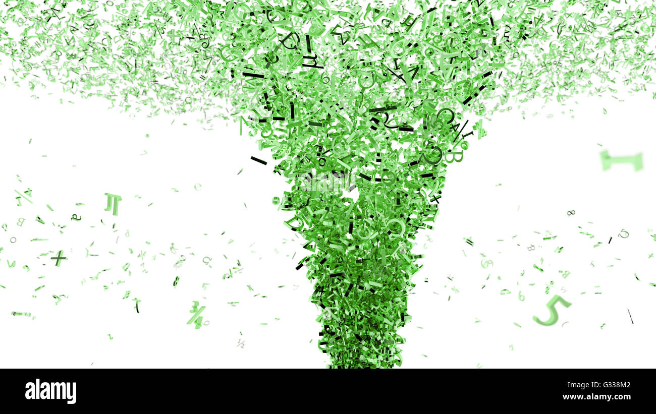 Flying numbers and math symbols. Isolated on white background. Include ...