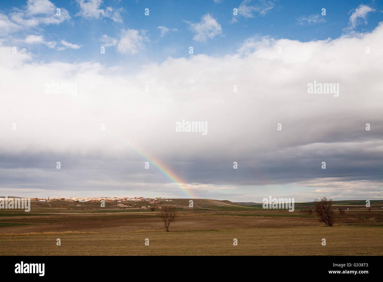 Rural areas of Turkey country. Rainbow Stock Photo - Alamy