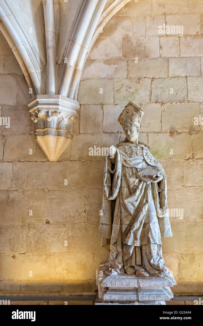 Santa Maria Monastery, Saint Bernardus Statue, Alcobaca, Estremadura ...