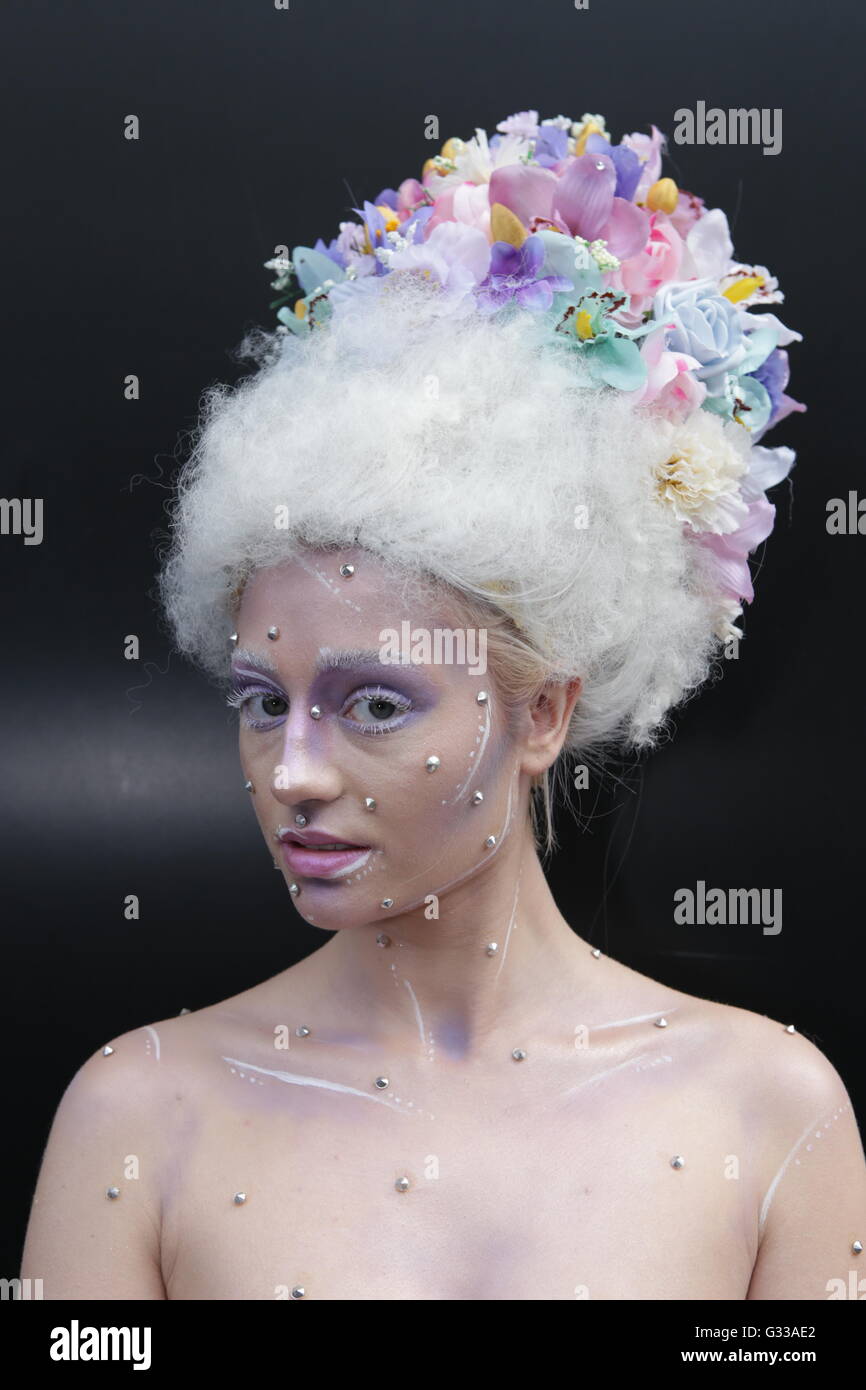 London, UK. 5th June, 2016. One of many colourful models at the ...