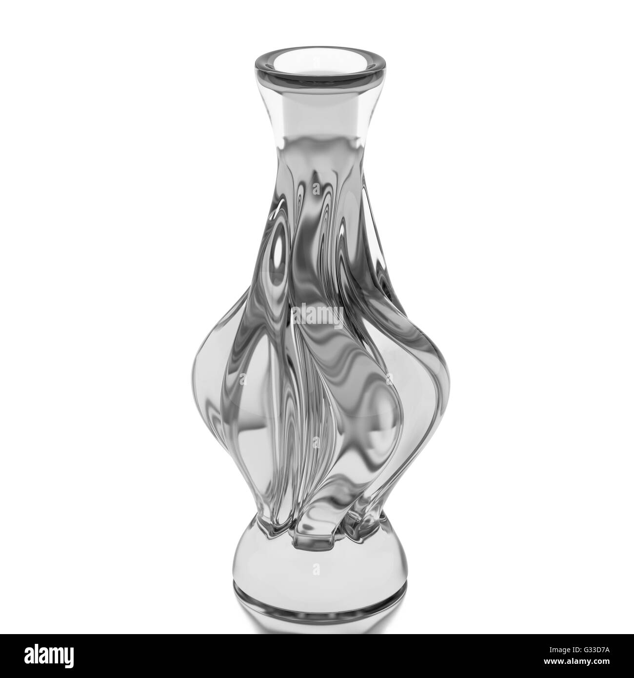 Empty glass vase isolated on white background. Include clipping path ...