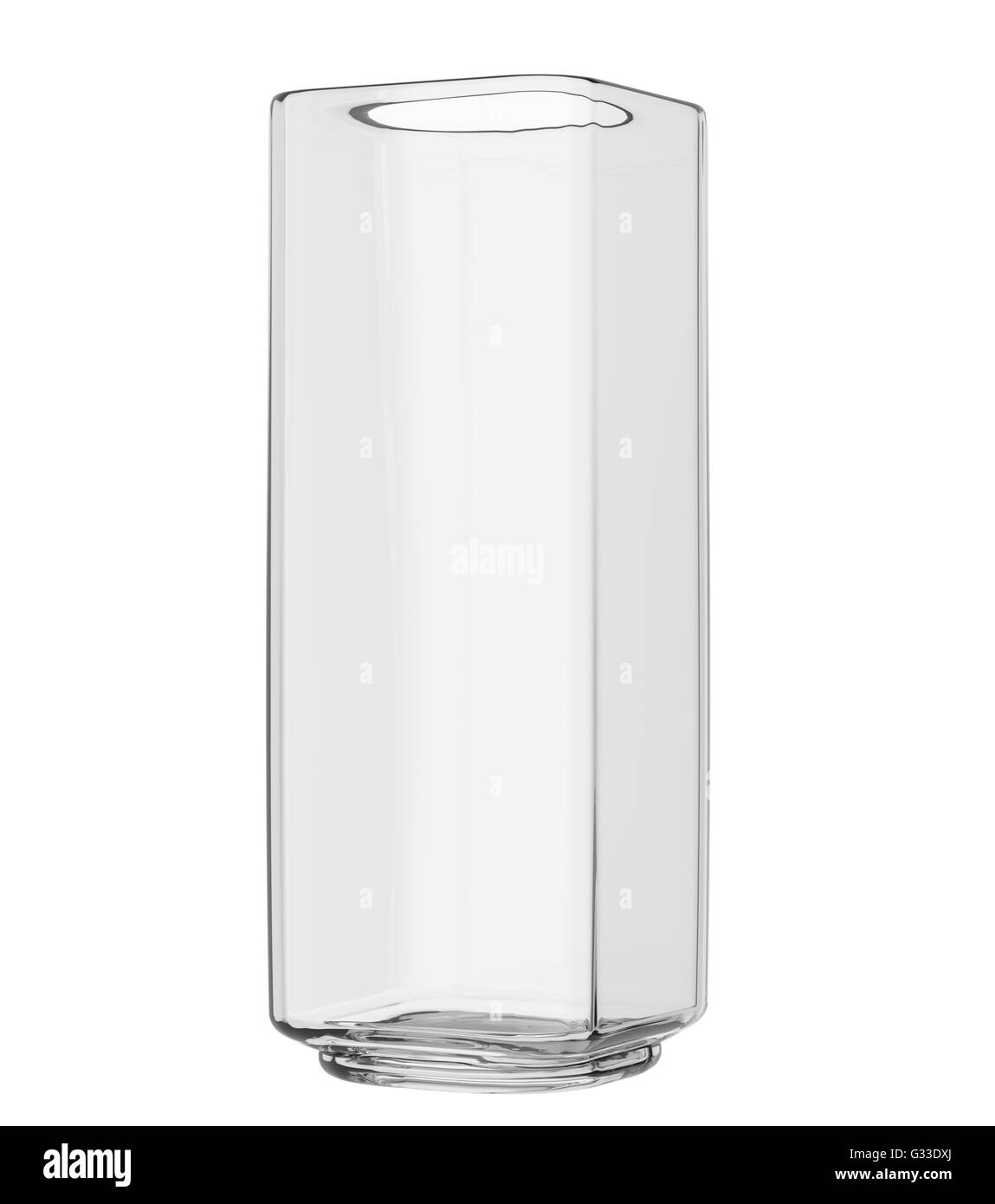Empty glass vase isolated on white background. Include clipping path ...