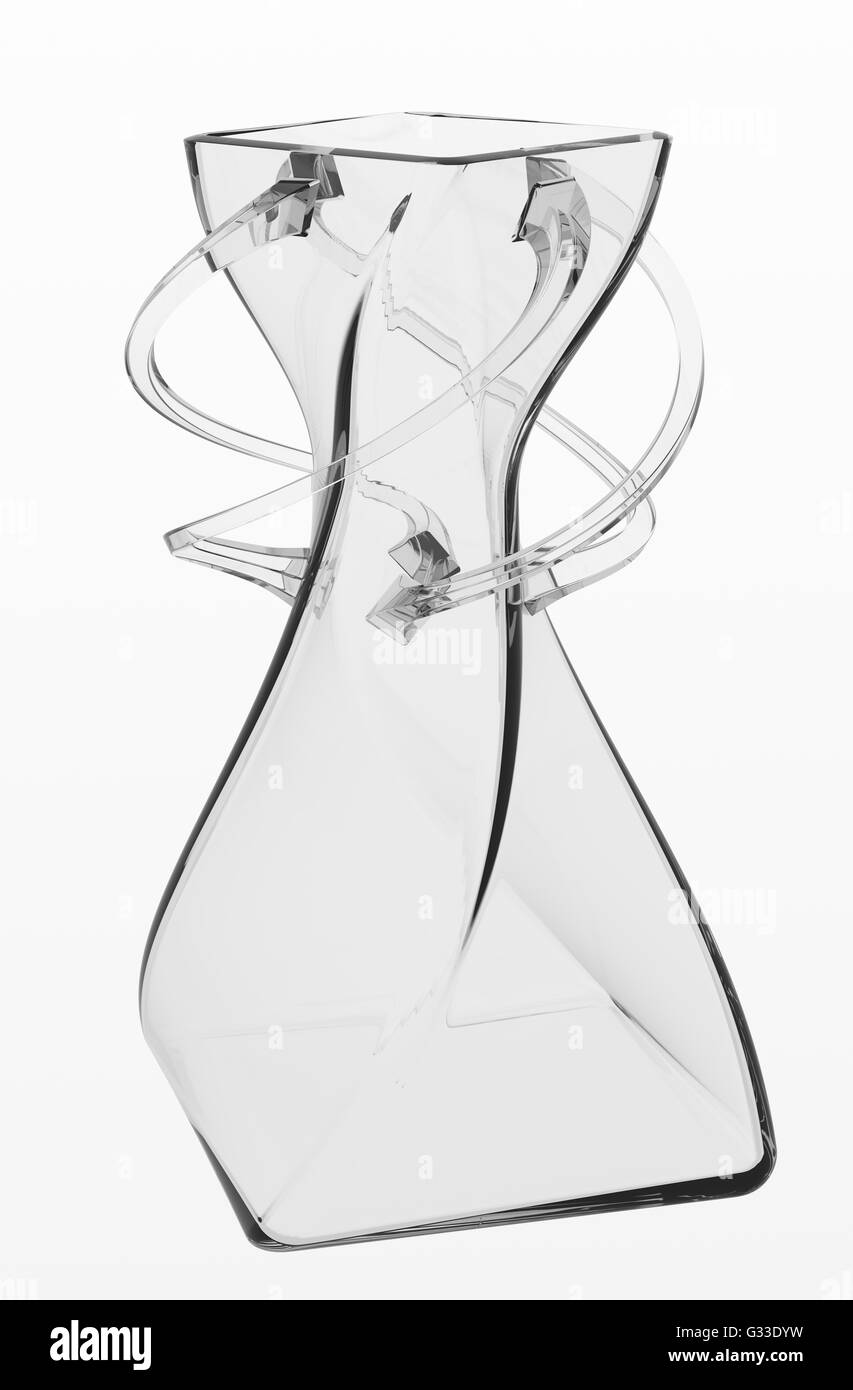 Empty glass vase isolated on white background. Include clipping path ...